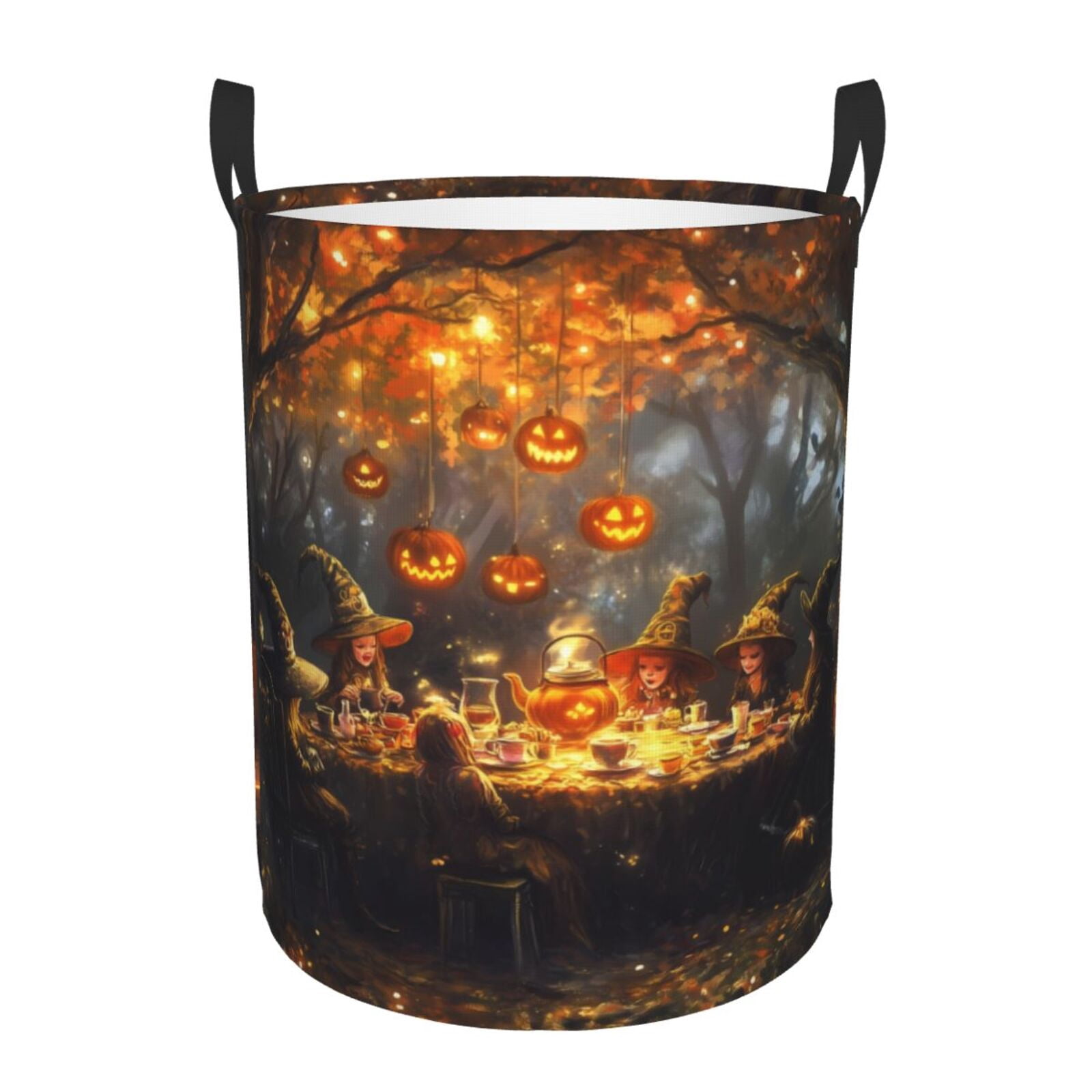 Laundry Basket with Handles - Halloween Witch Pumpkin Party ...