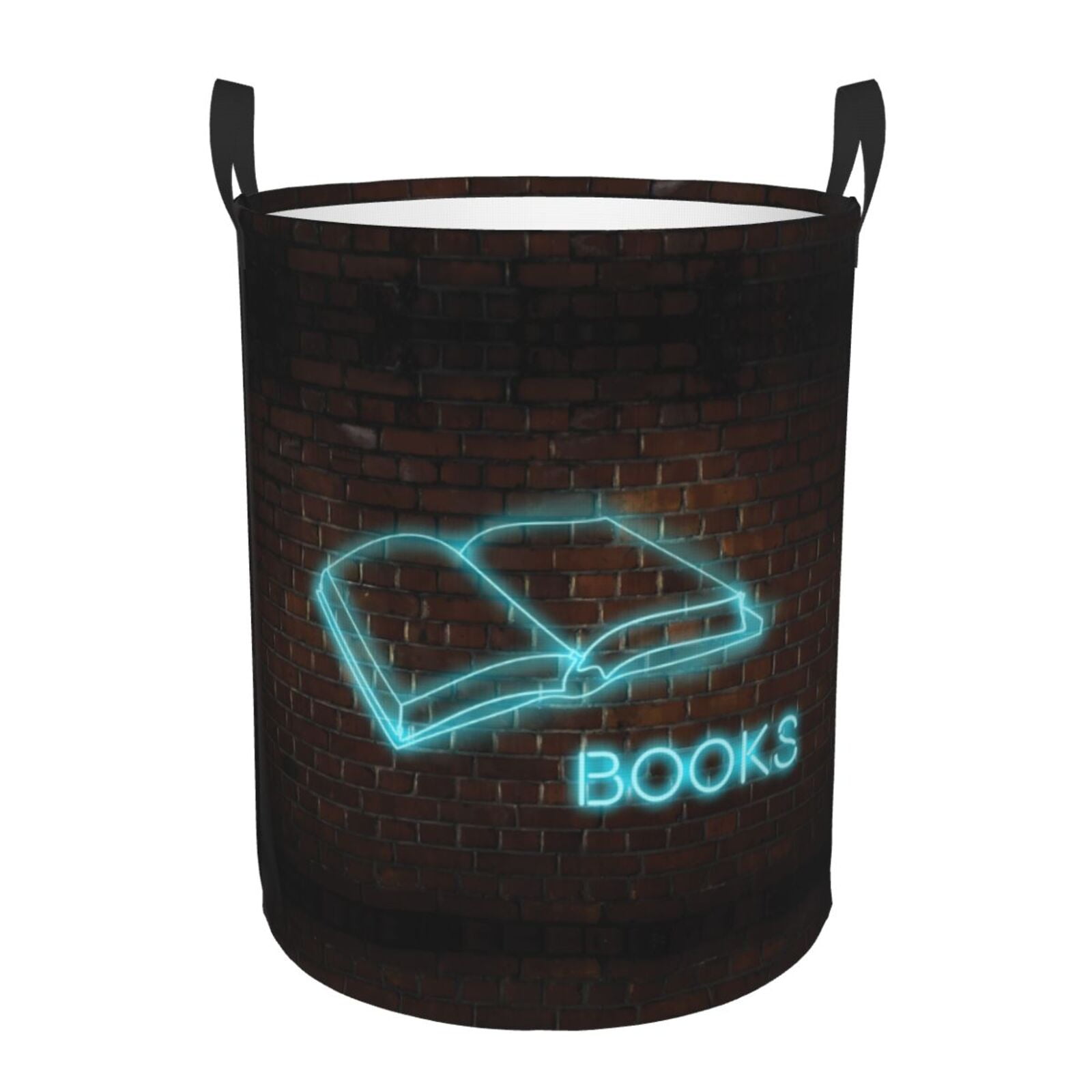 Laundry Basket with Handles - Neon Sign For Books Freestanding Laundry ...