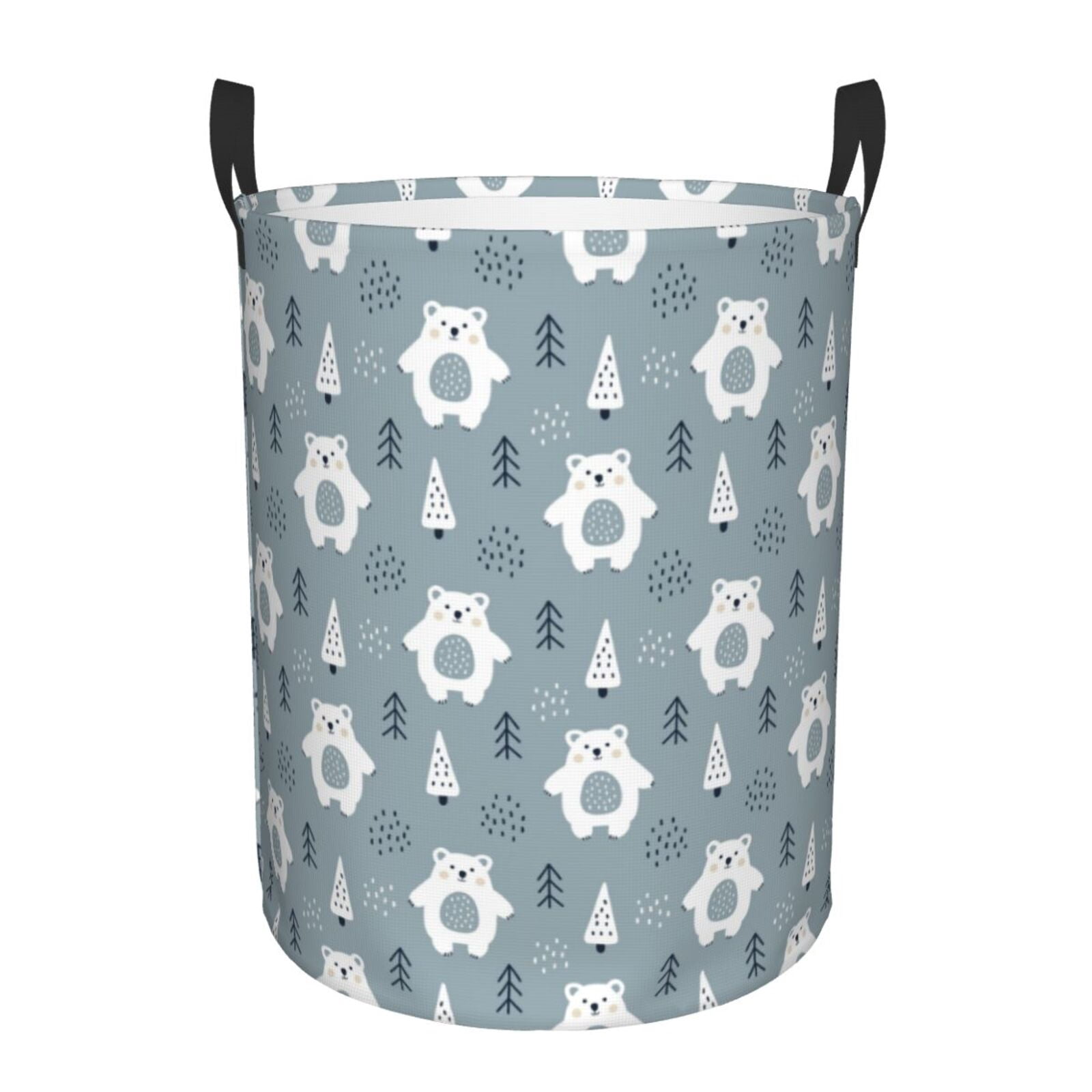 Laundry Basket with Handles - bead tree winter Freestanding Laundry ...