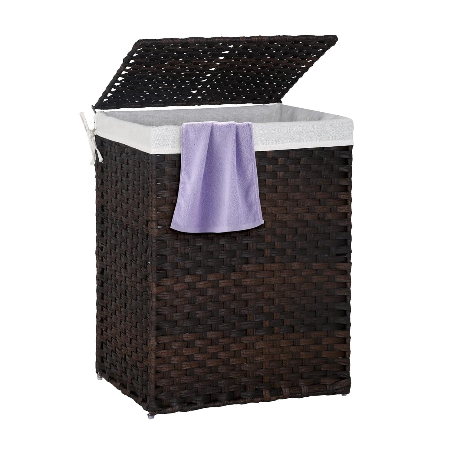 Laundry Basket Handwoven Laundry Hamper 90L Foldable Rattan Laundry ...