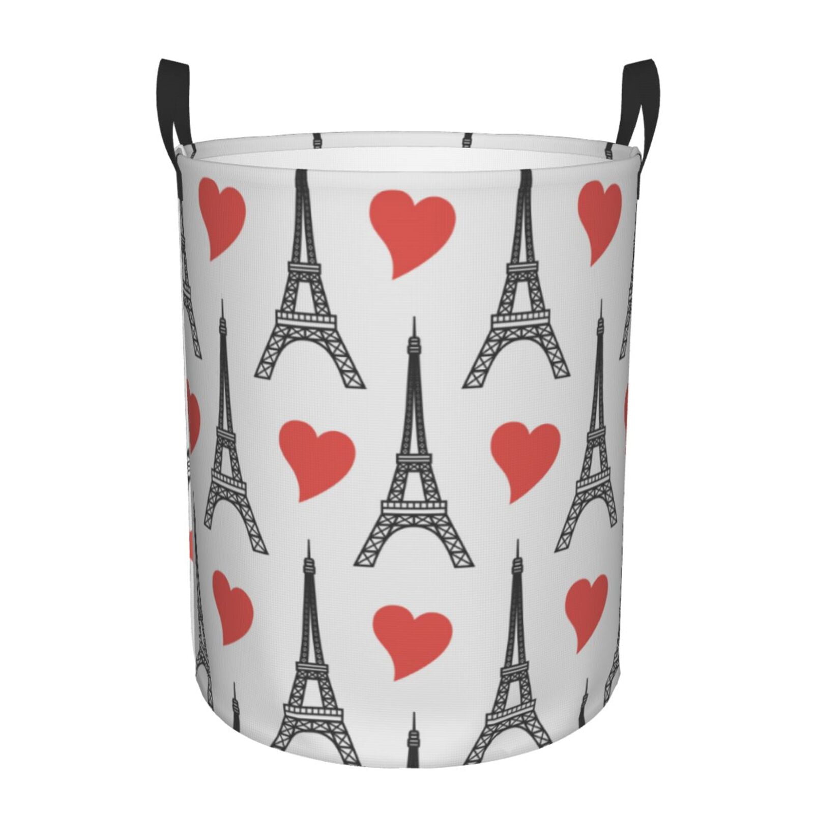 Laundry Basket, Heart Eiffel Tower Waterproof Laundry Hamper With ...