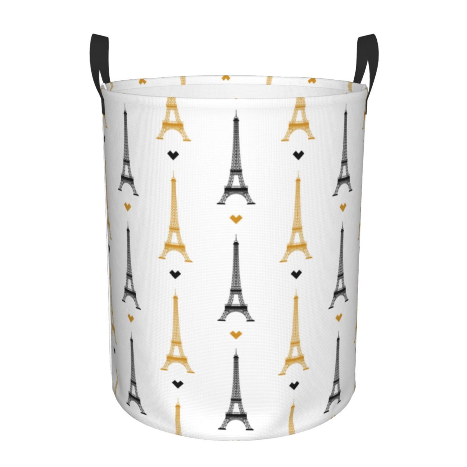 Laundry Basket, Hearts Eiffel Tower Waterproof Laundry Hamper With ...