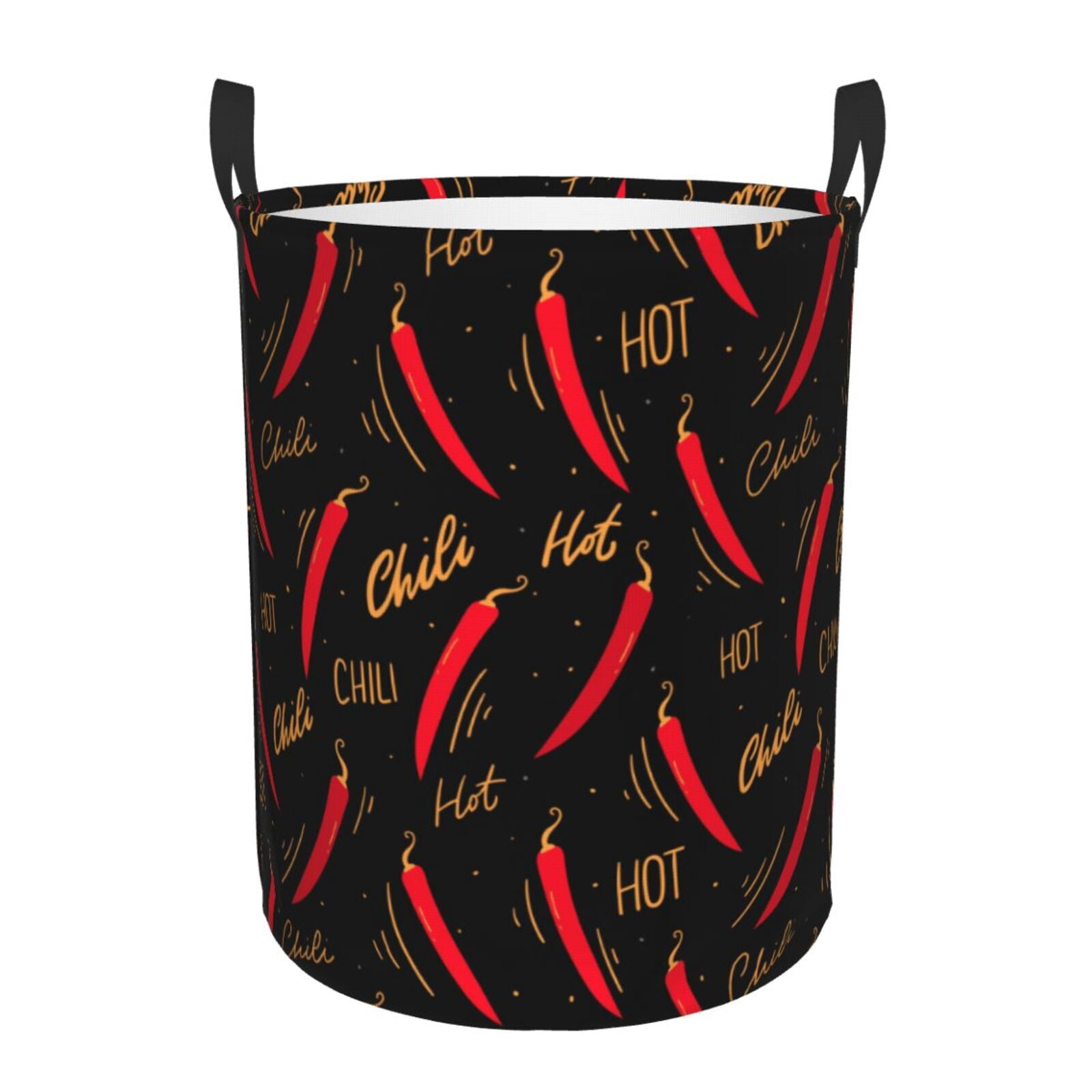 Laundry Basket, Hot Chili Waterproof Laundry Hamper With Padded Handles ...