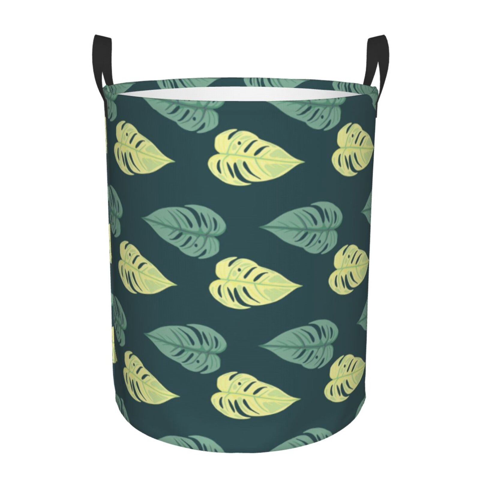 Laundry Basket, Jungle Leaf Waterproof Laundry Hamper With Padded ...