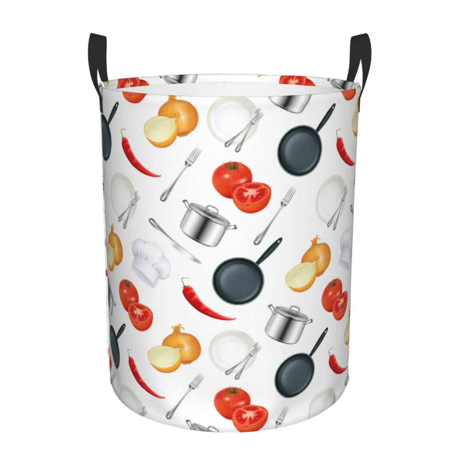 Laundry Basket, Kitchen Utensils Pattern Waterproof Laundry Hamper With ...