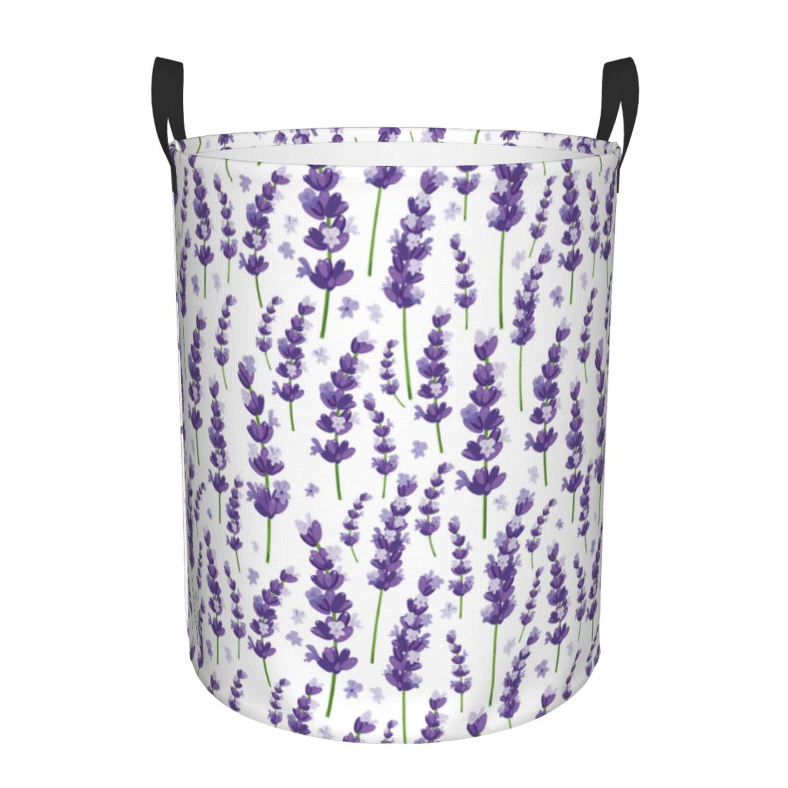 Laundry Basket, Lavender Flowers Purple Waterproof Laundry Hamper With ...