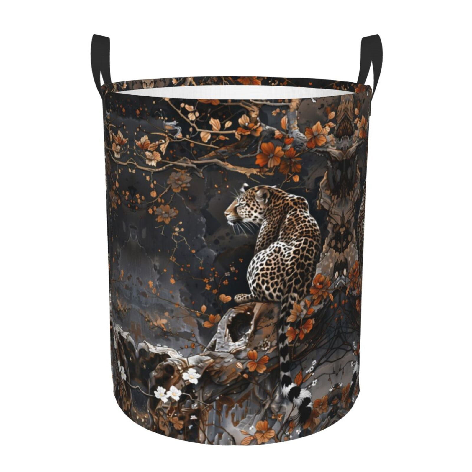 Laundry Basket, Leopard On Tree Branch Laundry Hamper Waterproof ...