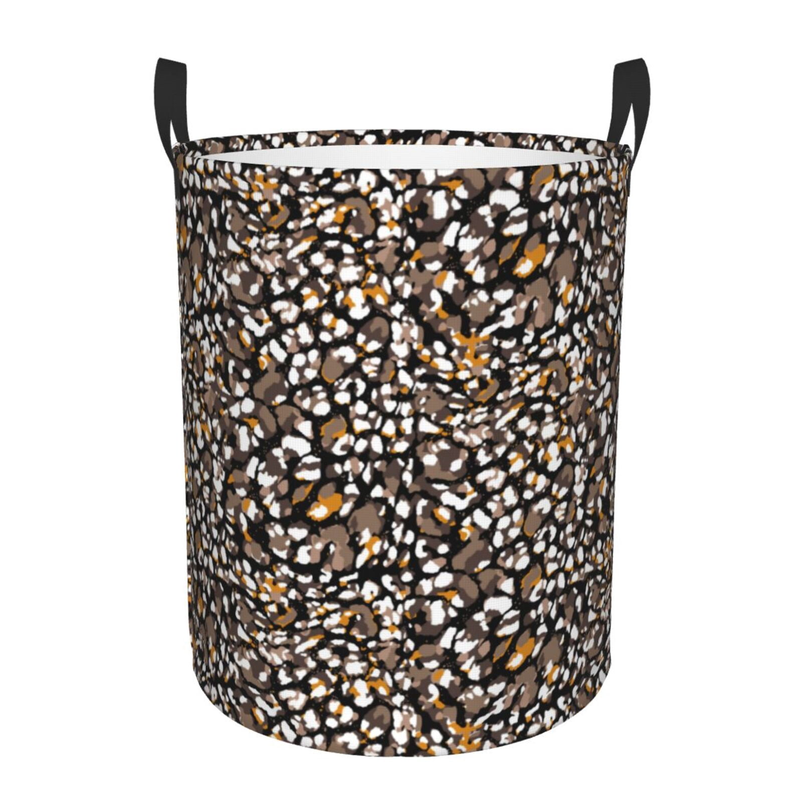 Laundry Basket, Leopard Pebbles Pattern Waterproof Laundry Hamper With ...