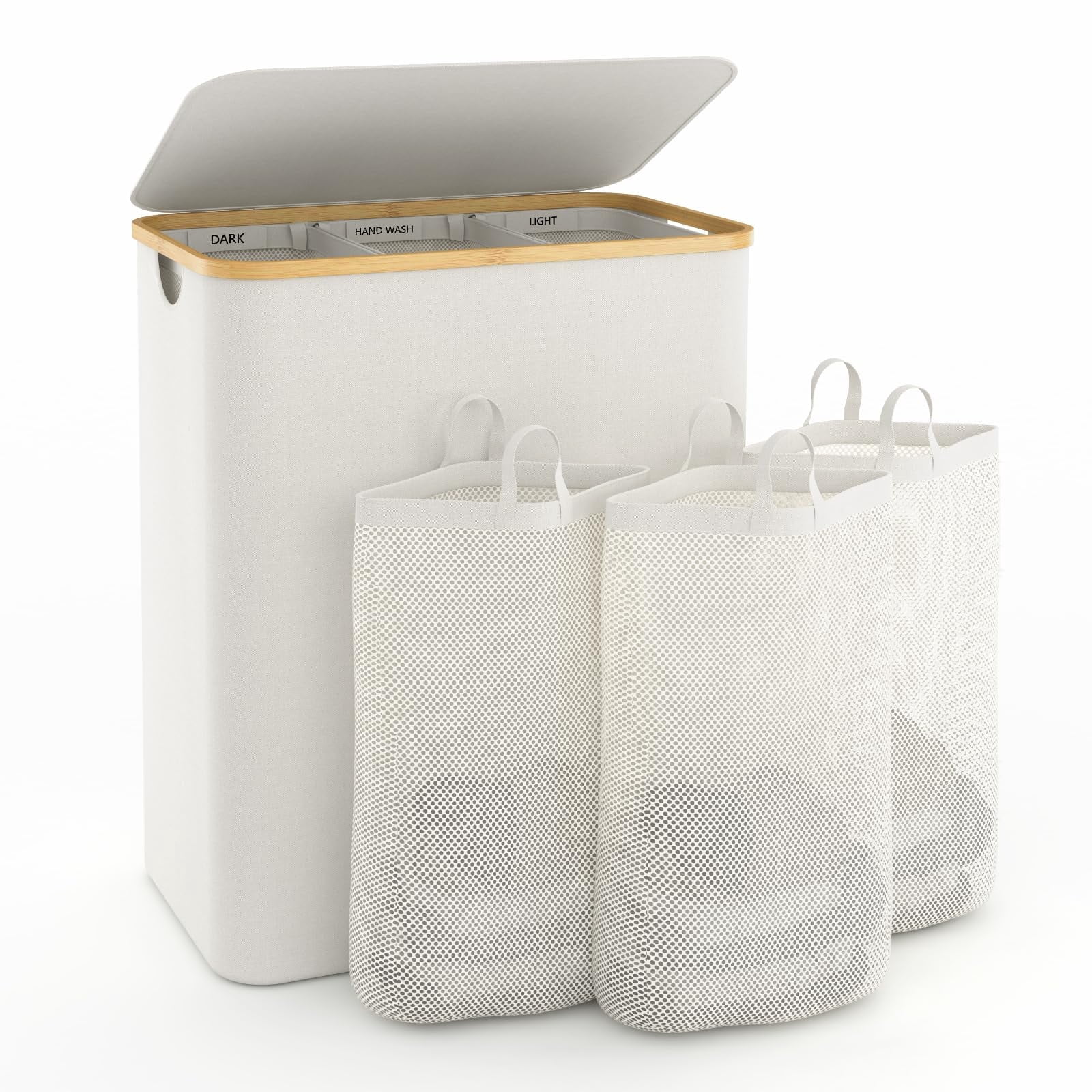 Bathola Laundry Basket with Lid, 145L Extra Large Laundry Hamper 3 ...