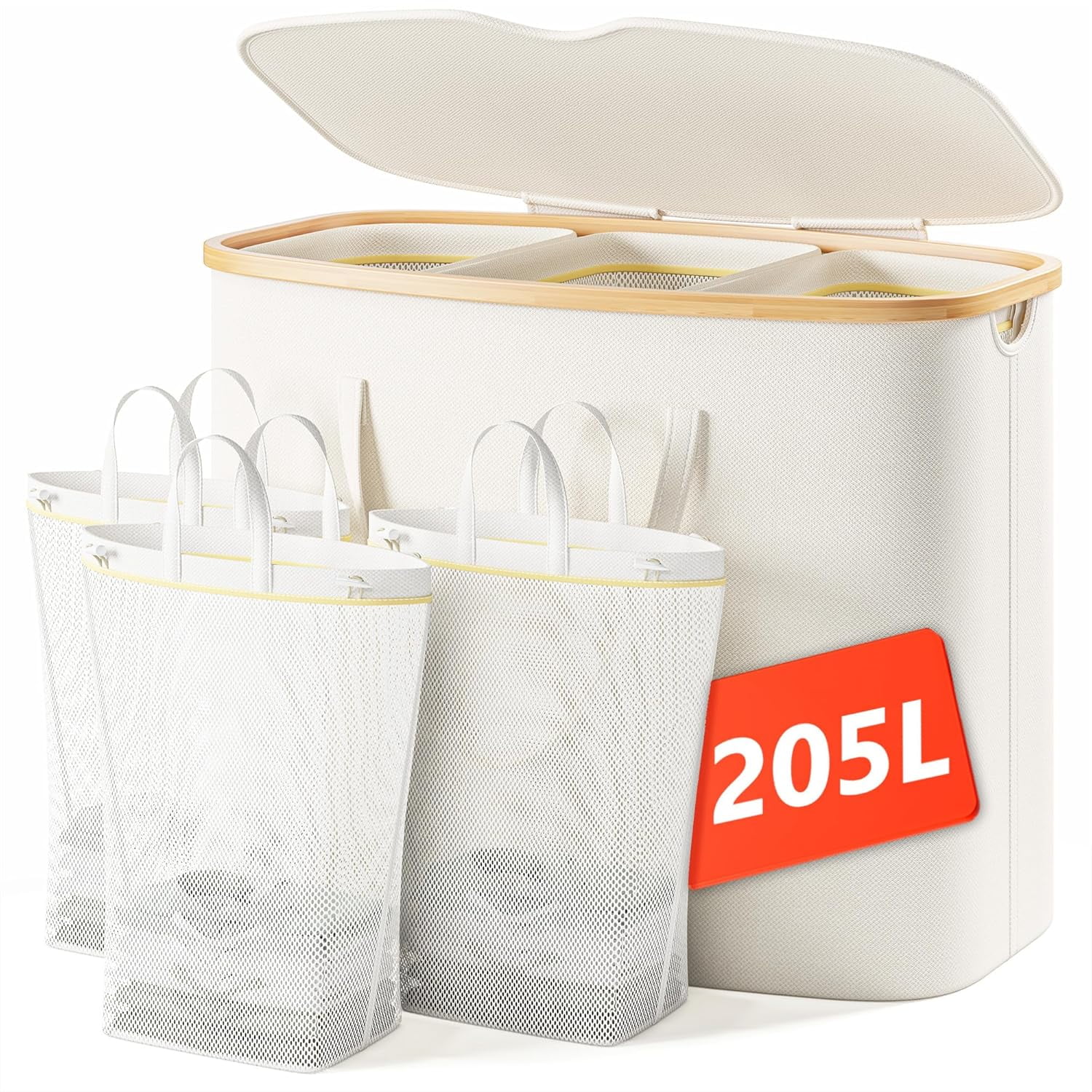 Laundry Basket with Lid,205L Clothes Hamper for Laundry Hamper 3 ...