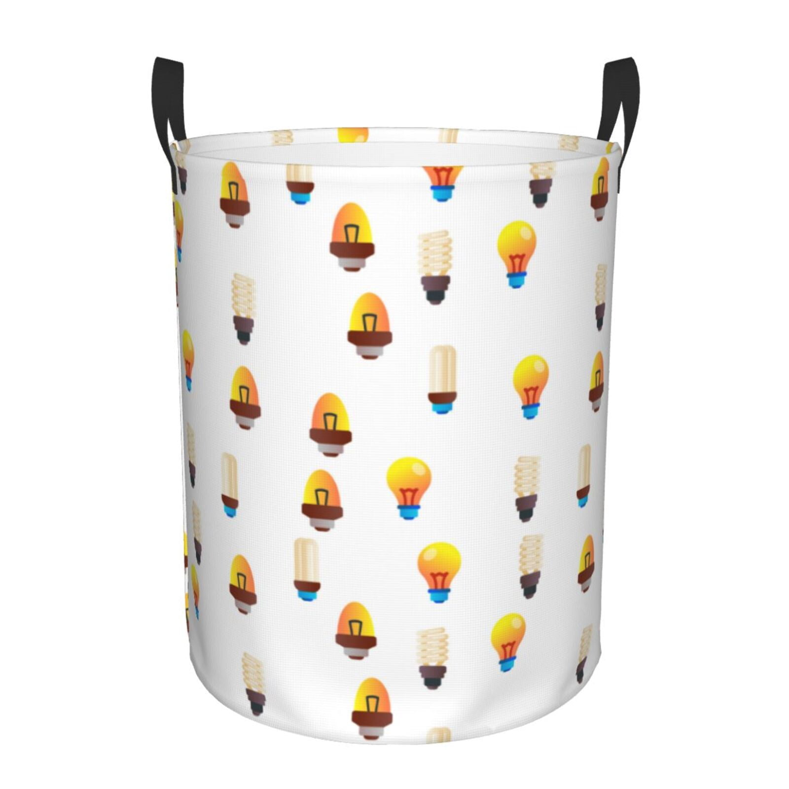 Laundry Basket, Light Bulb Pattern Clean Waterproof Laundry Hamper With ...