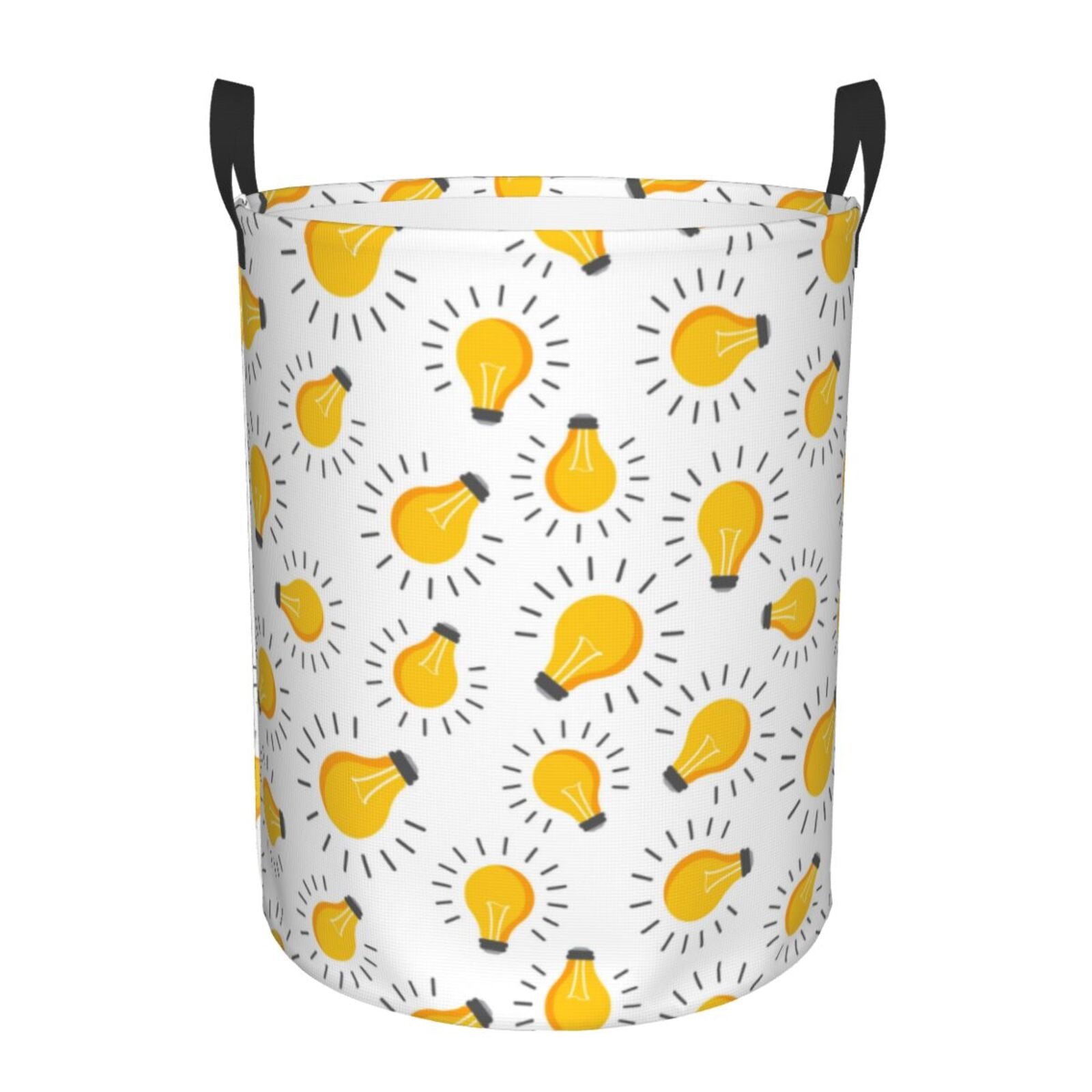 Laundry Basket, Light Bulb Pattern Orange Waterproof Laundry Hamper ...