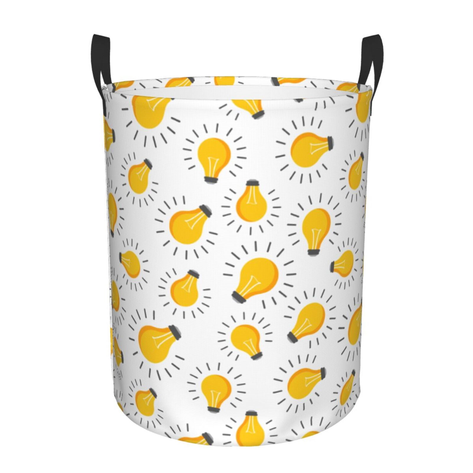 Laundry Basket, Light Bulb Pattern Orange Waterproof Laundry Hamper ...