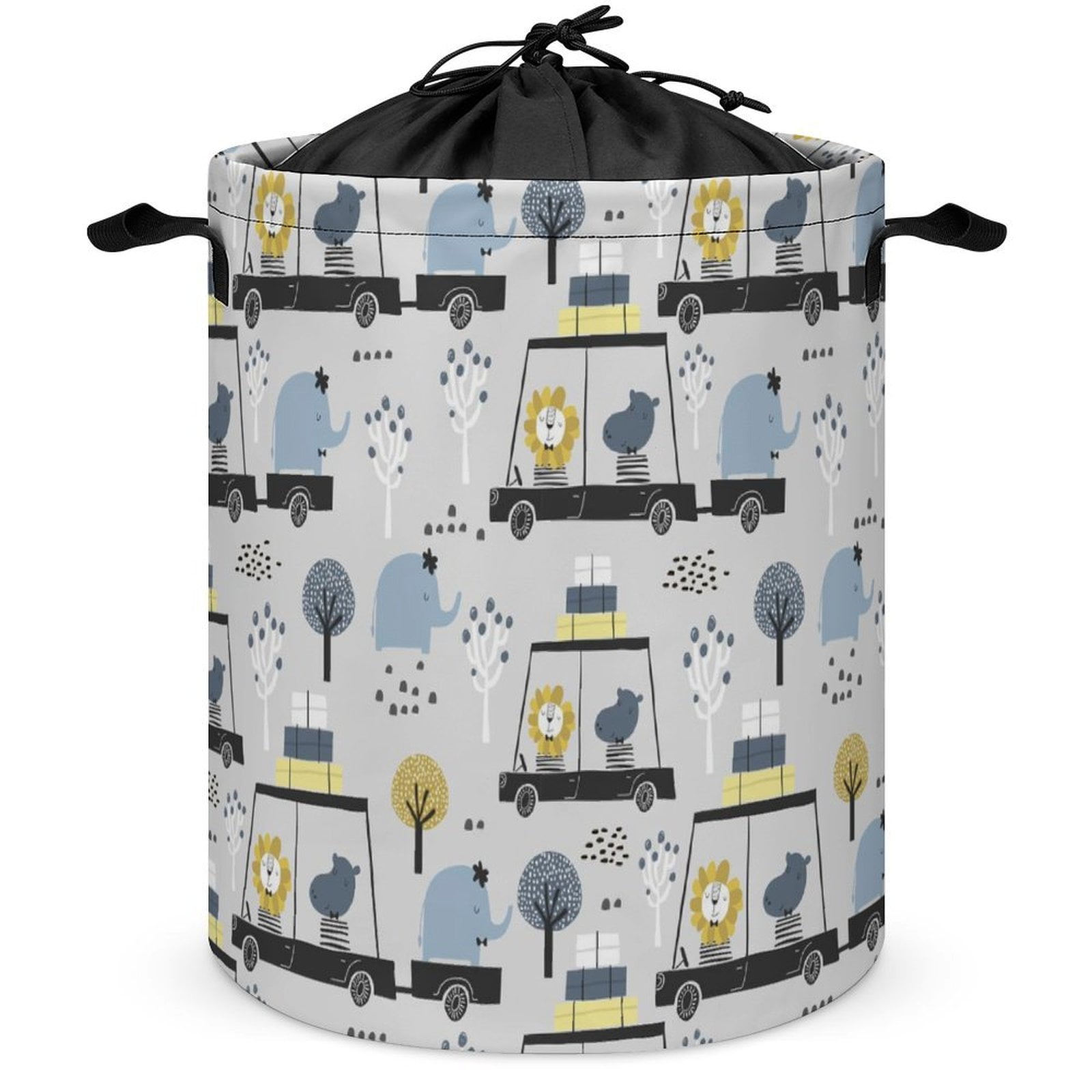 Laundry Basket - Lion Hippo Elephant On The Car Waterproof Laundry ...