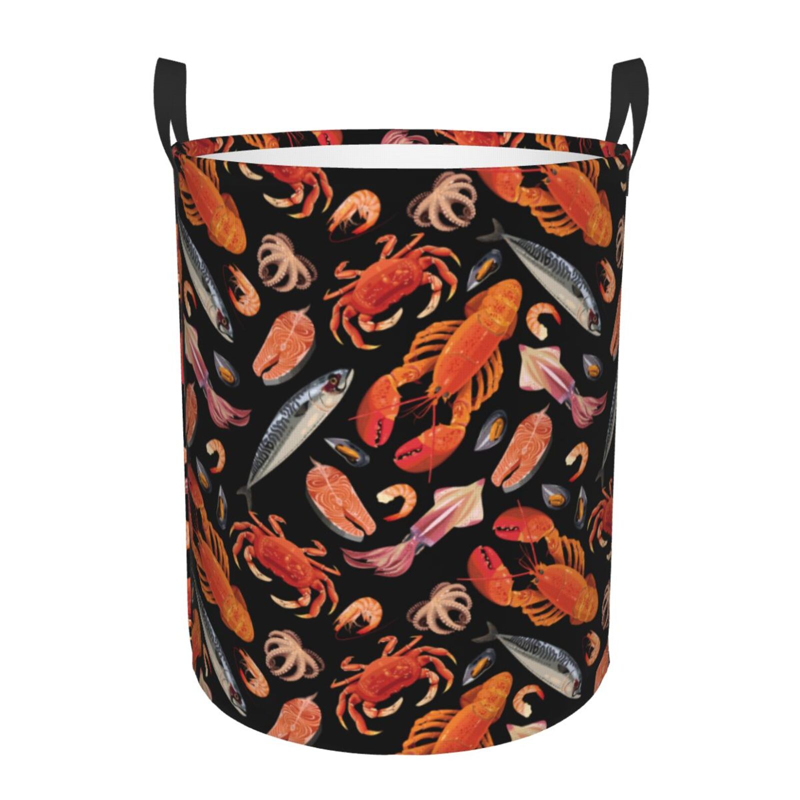 Laundry Basket, Lobster Squid Crab Waterproof Laundry Hamper With ...