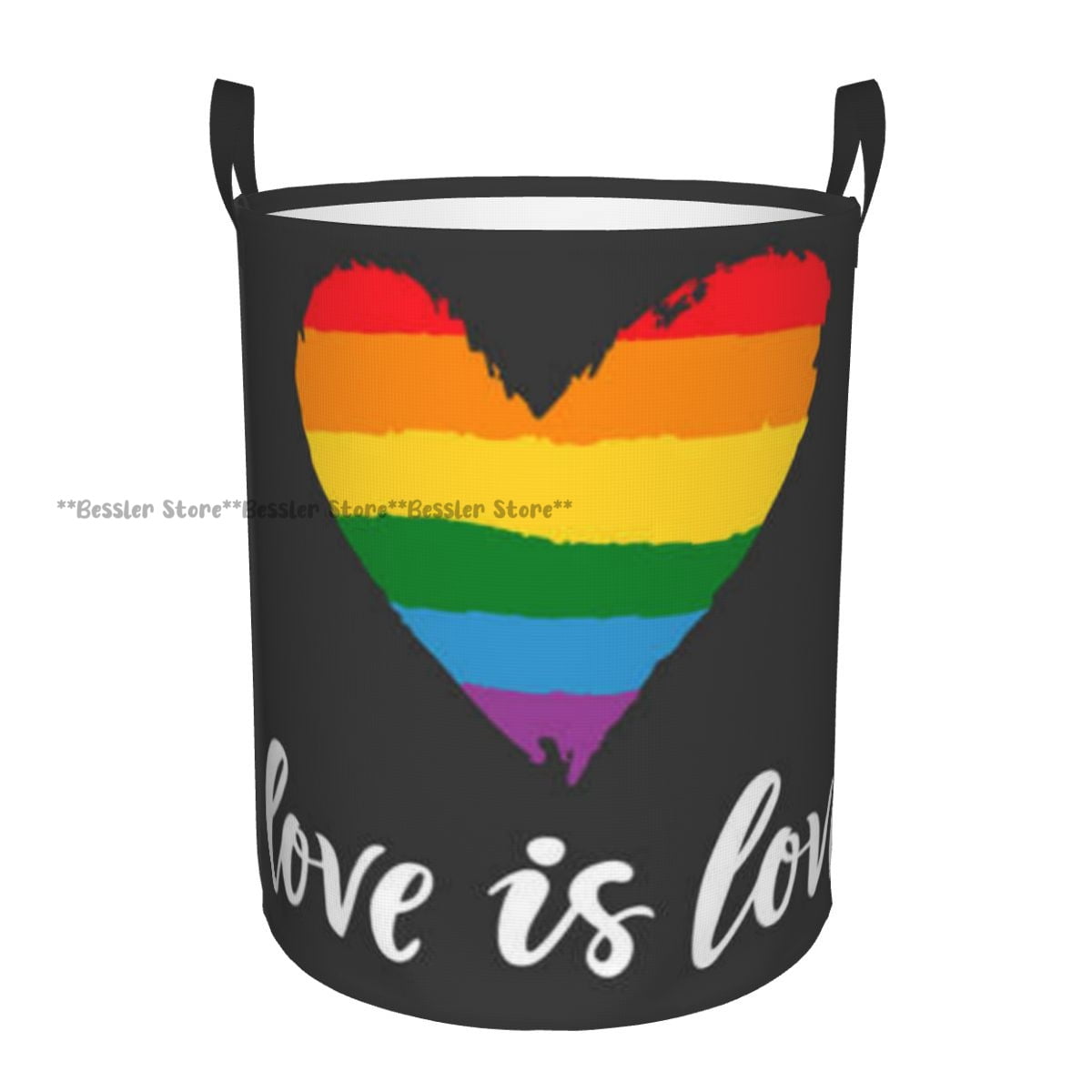 Laundry Basket Love Is Love Poster Round Storage Bin Collapsible Hamper ...