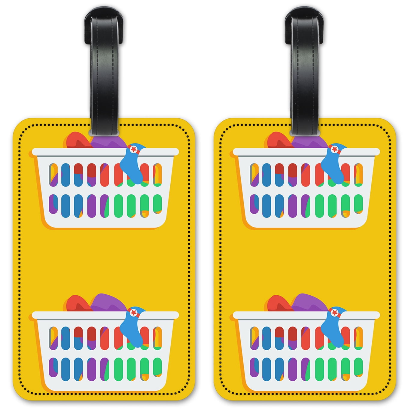 Laundry Basket - Luggage ID Tags / Suitcase Identification Cards - Set ...