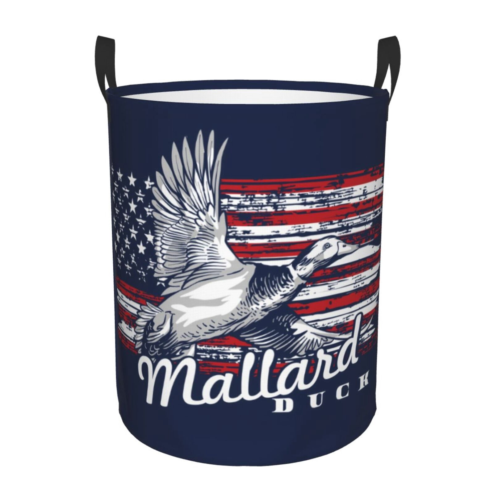 Laundry Basket, Mallard Duck With American Flag Laundry Hamper ...