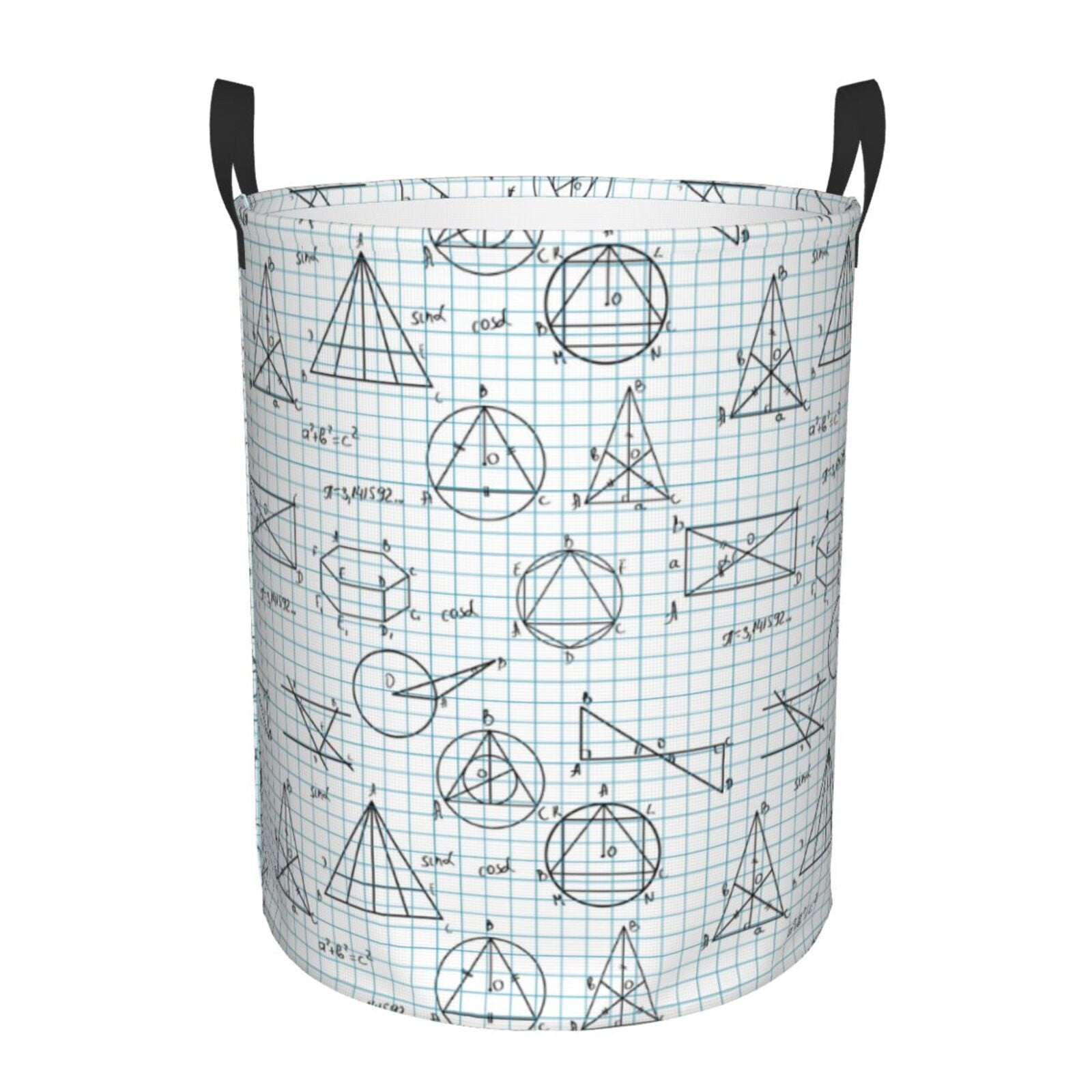 Laundry Basket, Math Equation Print Waterproof Laundry Hamper With ...