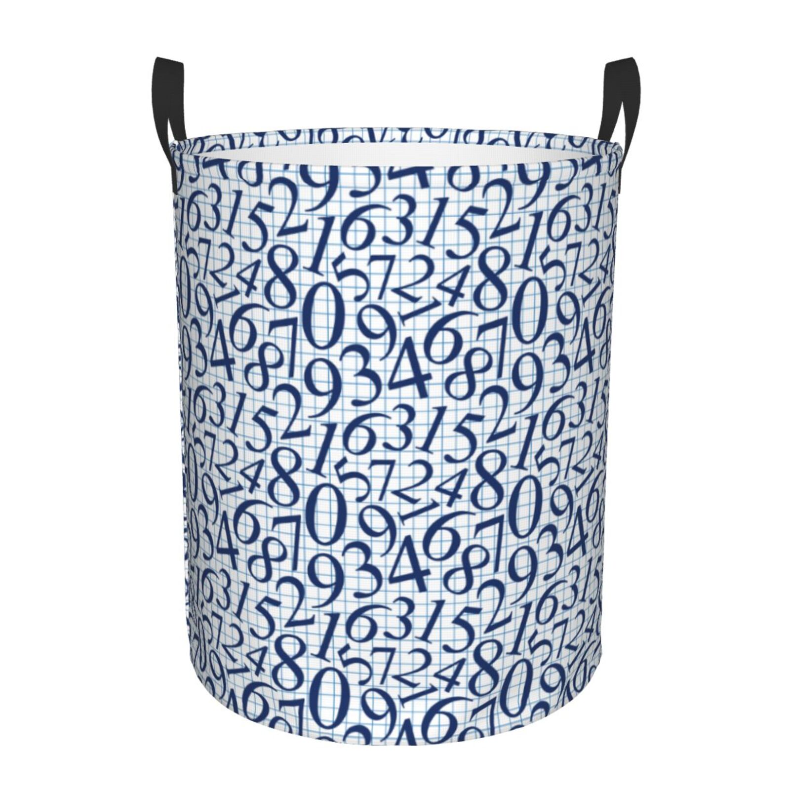 Laundry Basket, Math Pattern Blue Waterproof Laundry Hamper With Padded ...