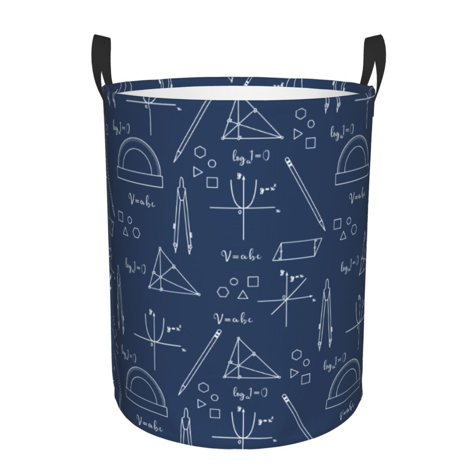 Laundry Basket, Math Print Blue Ruler Waterproof Laundry Hamper With ...