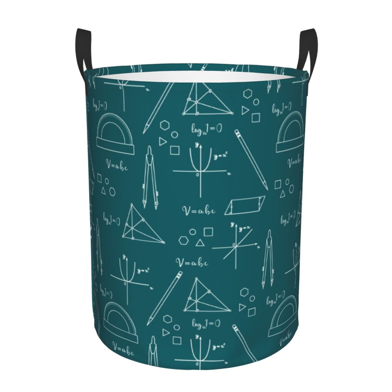 Laundry Basket, Math Print Green Ruler Waterproof Laundry Hamper With ...