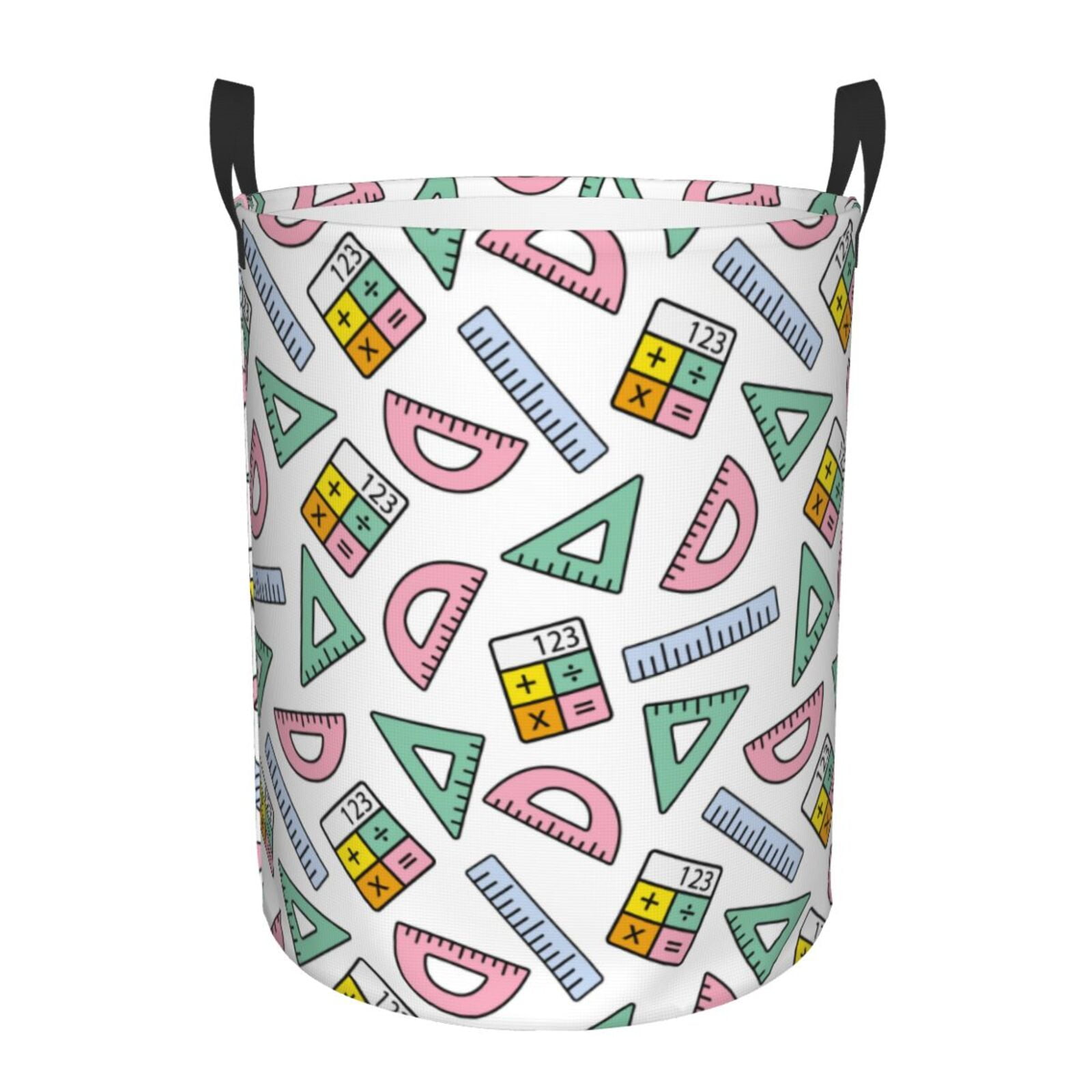 Laundry Basket, Math Ruler Print Colorful Waterproof Laundry Hamper ...