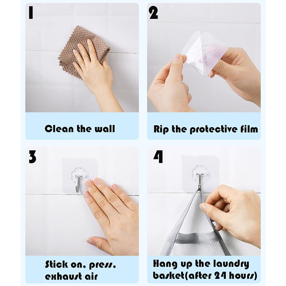 Laundry Basket, Mesh Collapsible Small Wall Laundry Hamper，Hanging ...