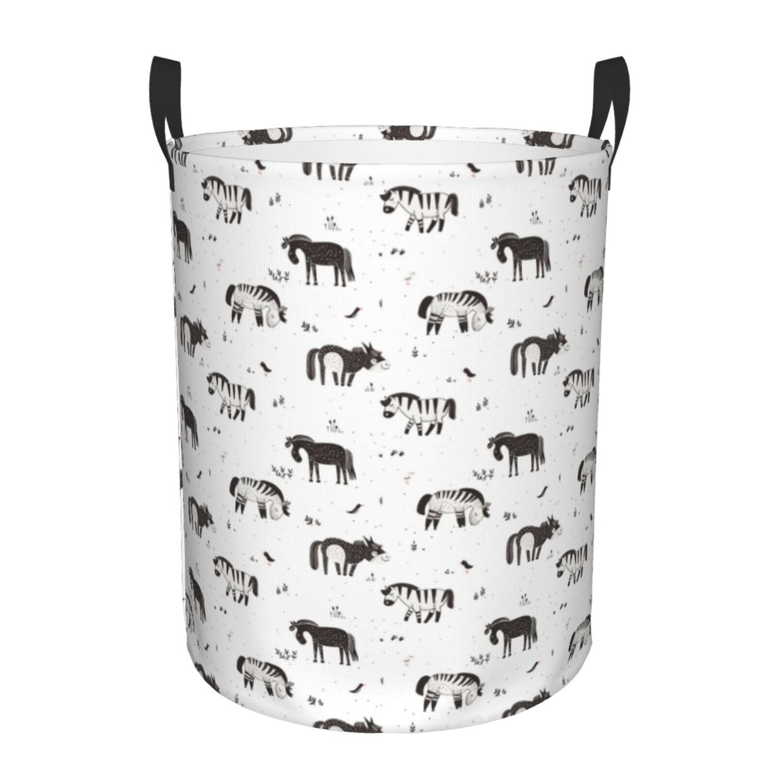 Laundry Basket, Minimalist Cute Horse Zebra Waterproof Laundry Hamper ...