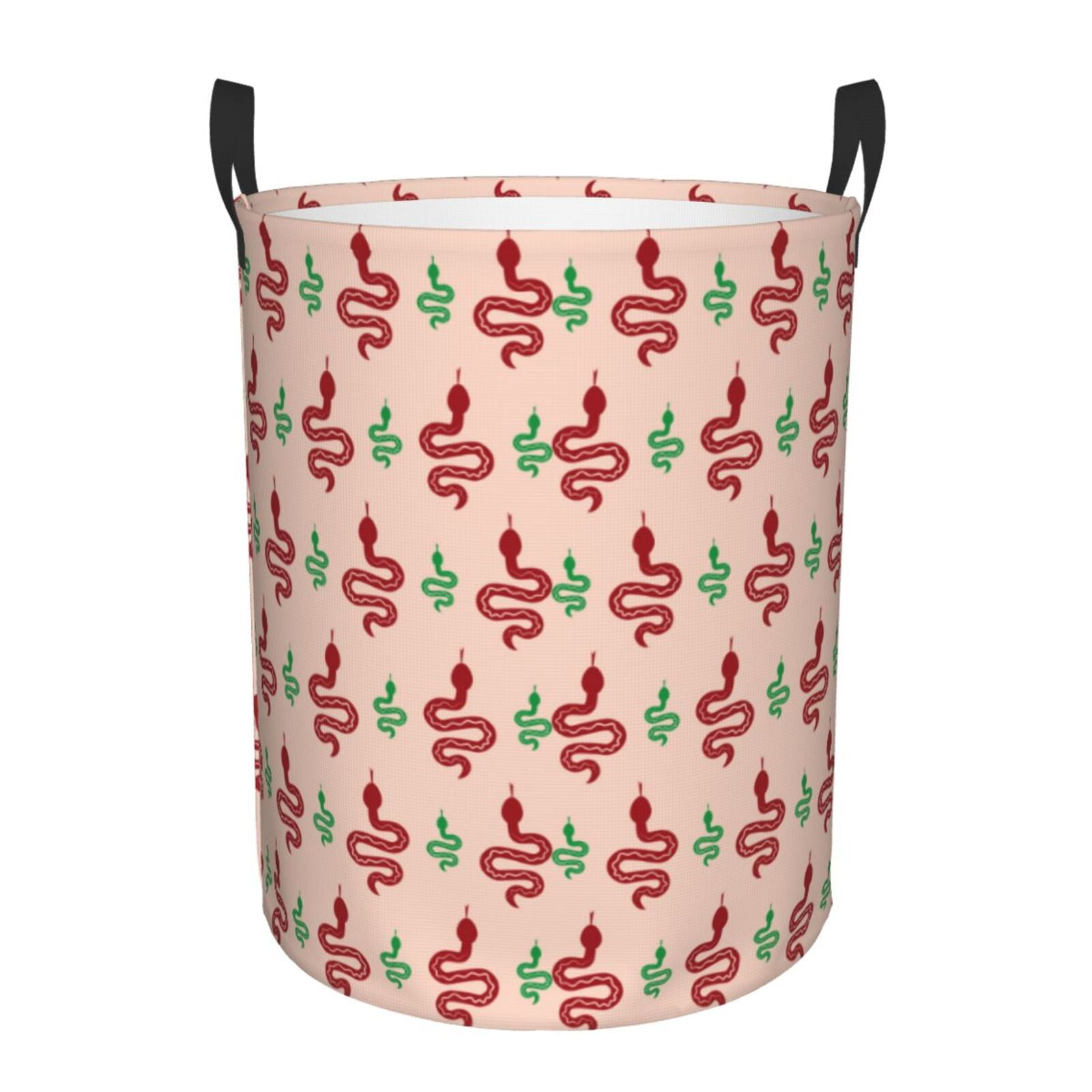 Laundry Basket, Minimalist Cute Snake Red Green Waterproof Laundry ...