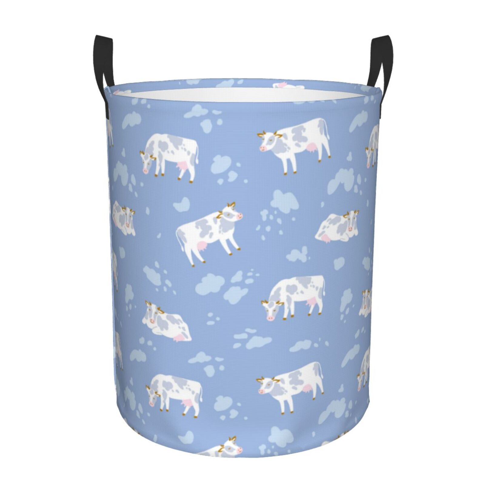 Laundry Basket, Modern Cute Cartoon Cow Waterproof Laundry Hamper With ...