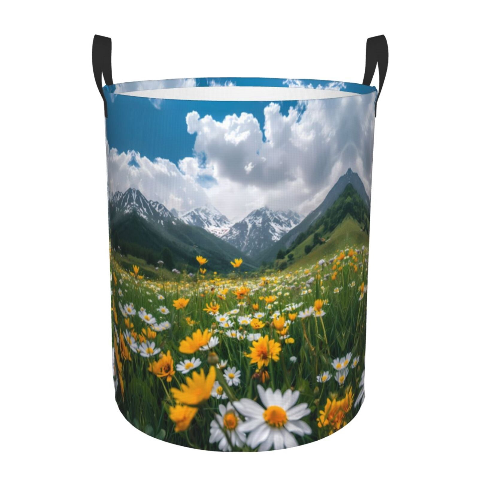 Laundry Basket, Mountain Daisy Meadow Waterproof Laundry Hamper With ...