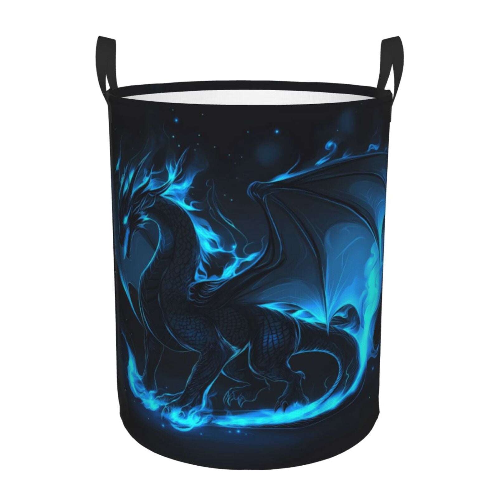 Laundry Basket, Mystical Blue Dragon Glow Laundry Hamper Waterproof ...