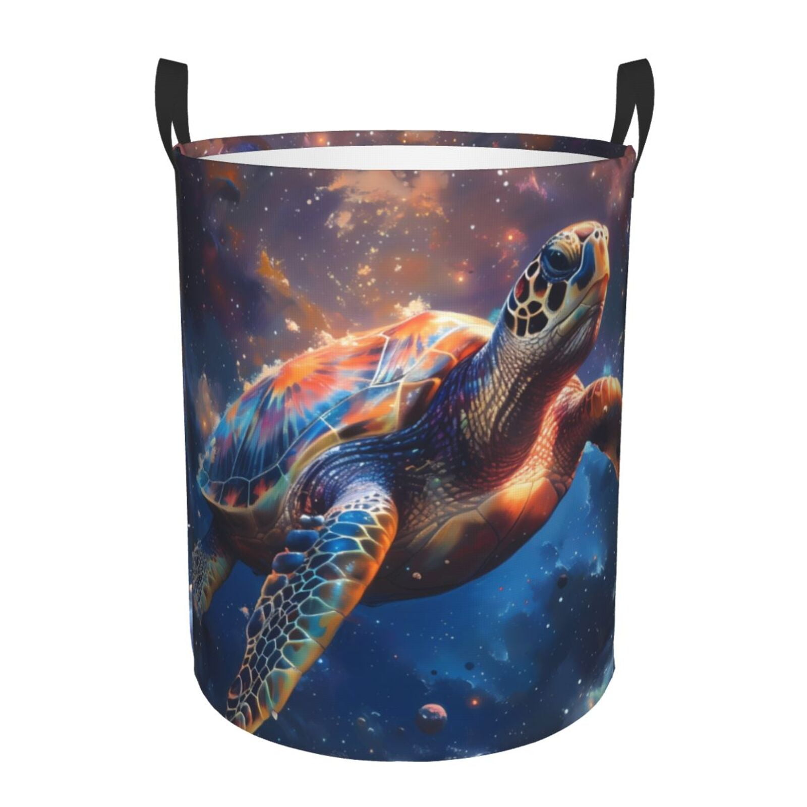 Laundry Basket, Night Sky Turtle Waterproof Laundry Hamper With Padded ...