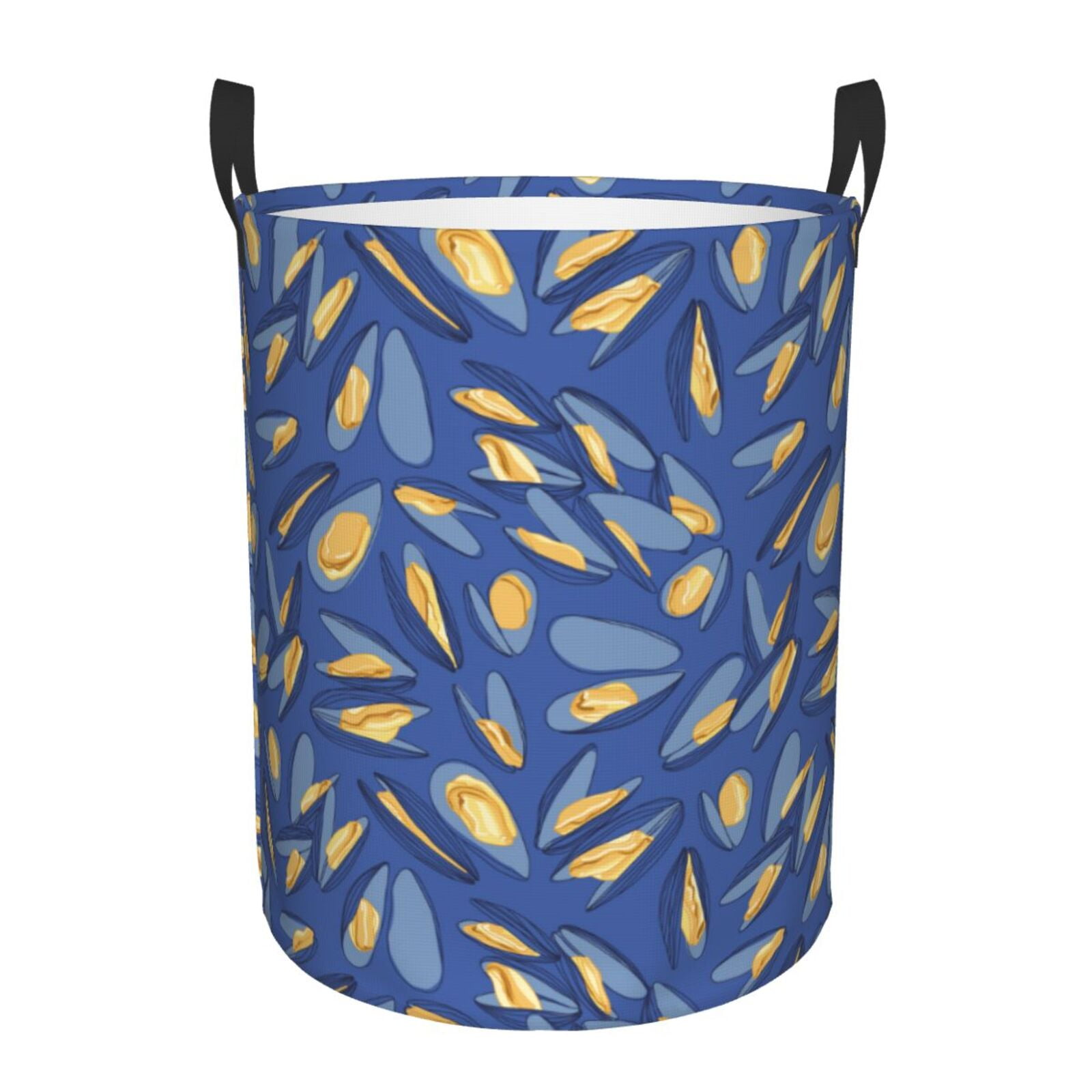 Laundry Basket, Orange Shells Waterproof Laundry Hamper With Padded ...