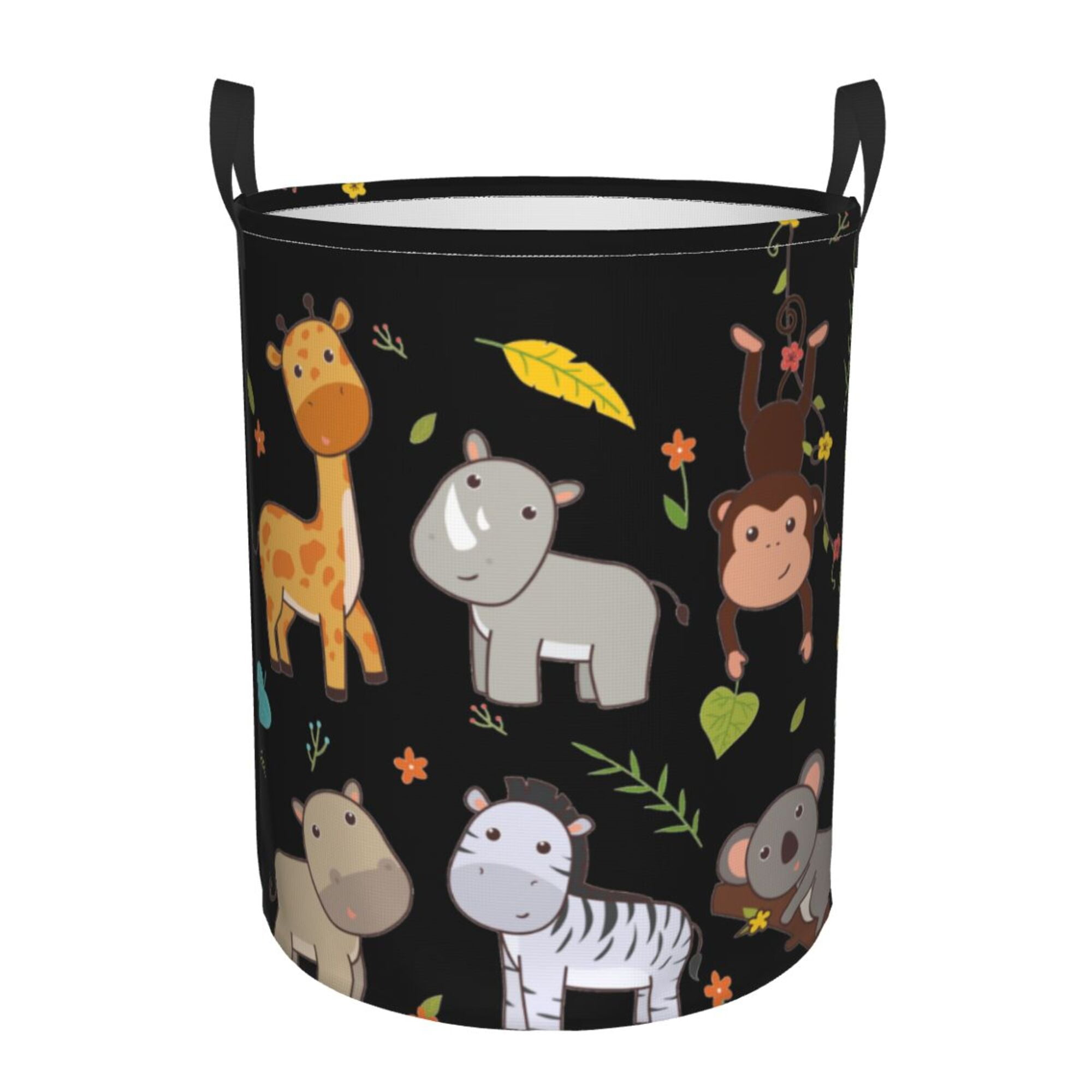 Laundry Basket Organizer Collapsible -Animals Doodles Dirty Clothes ...