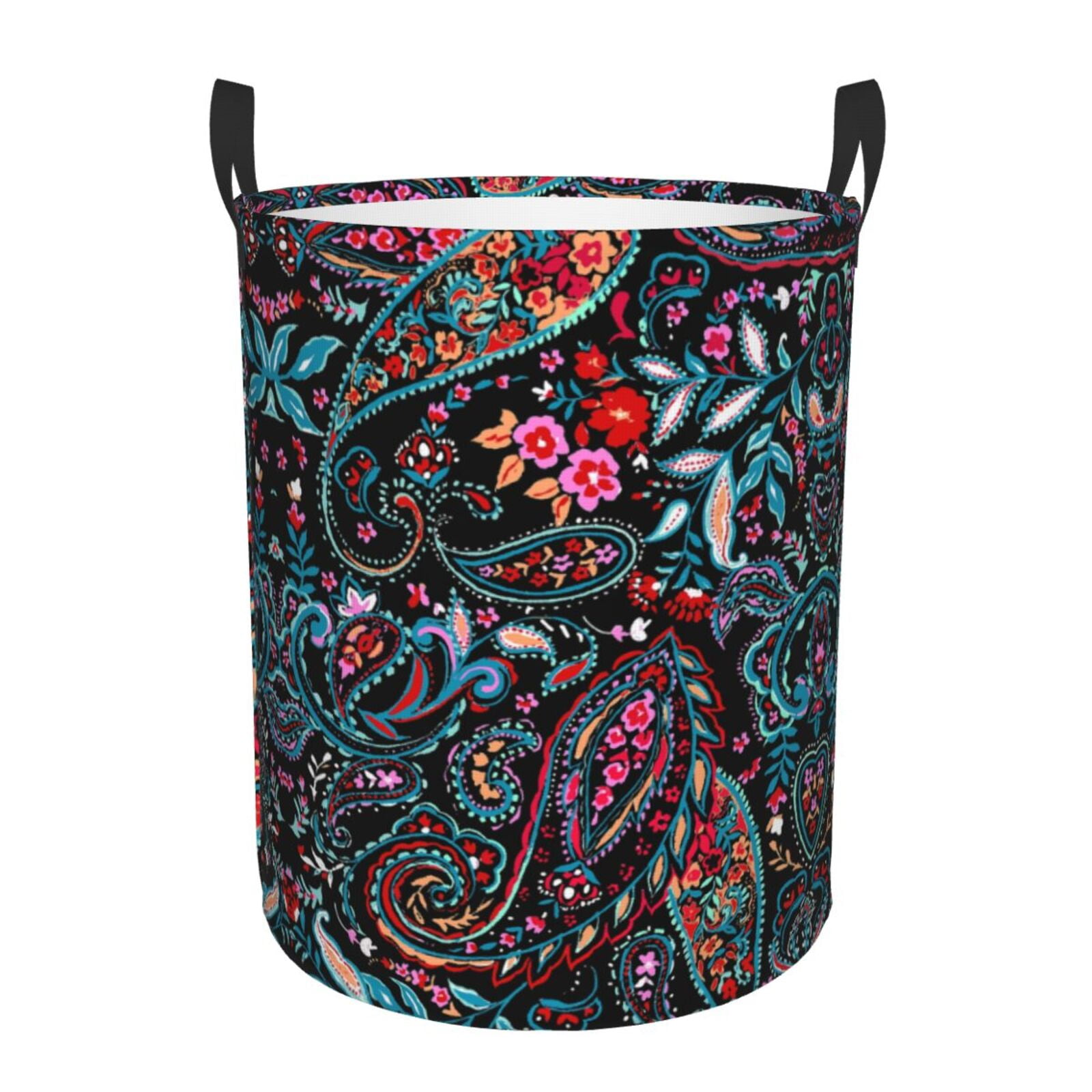 Laundry Basket, Paisley Waterproof Laundry Hamper With Padded Handles ...