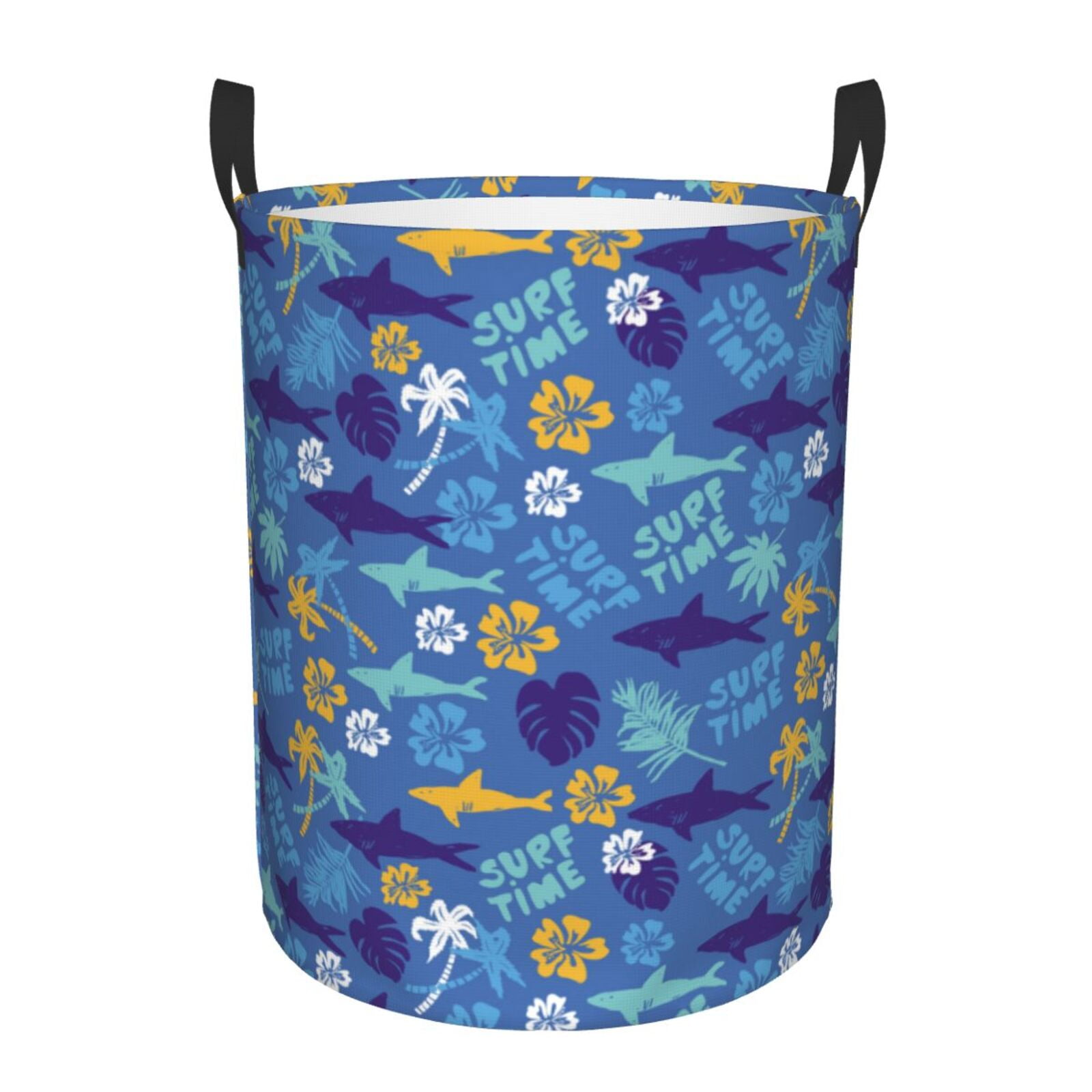 Laundry Basket, Palm Leaf Flower Shark Waterproof Laundry Hamper With ...