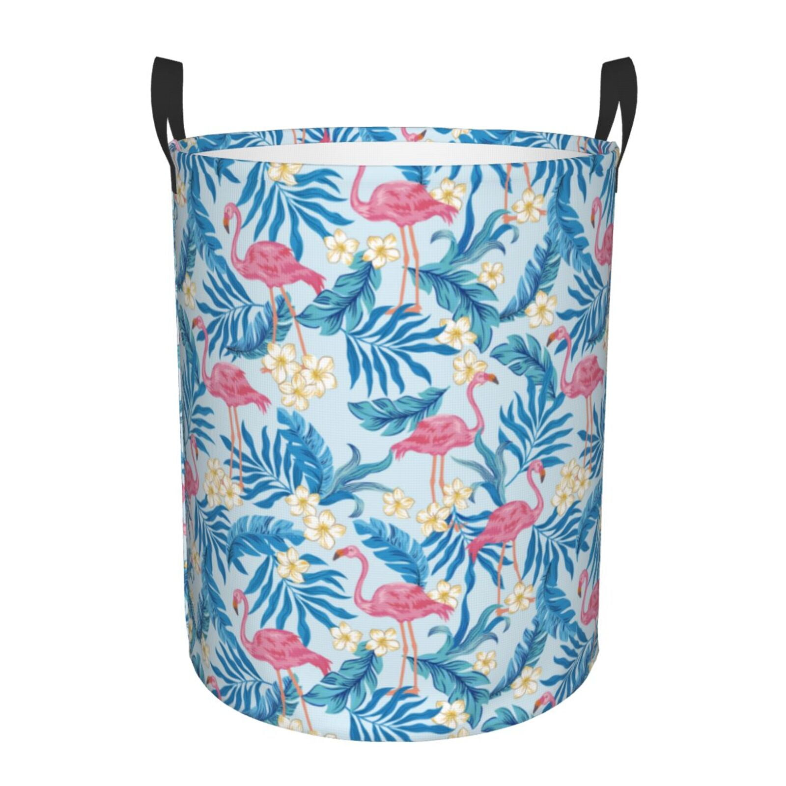 Laundry Basket, Palm Tree Flamingo Flower Waterproof Laundry Hamper ...