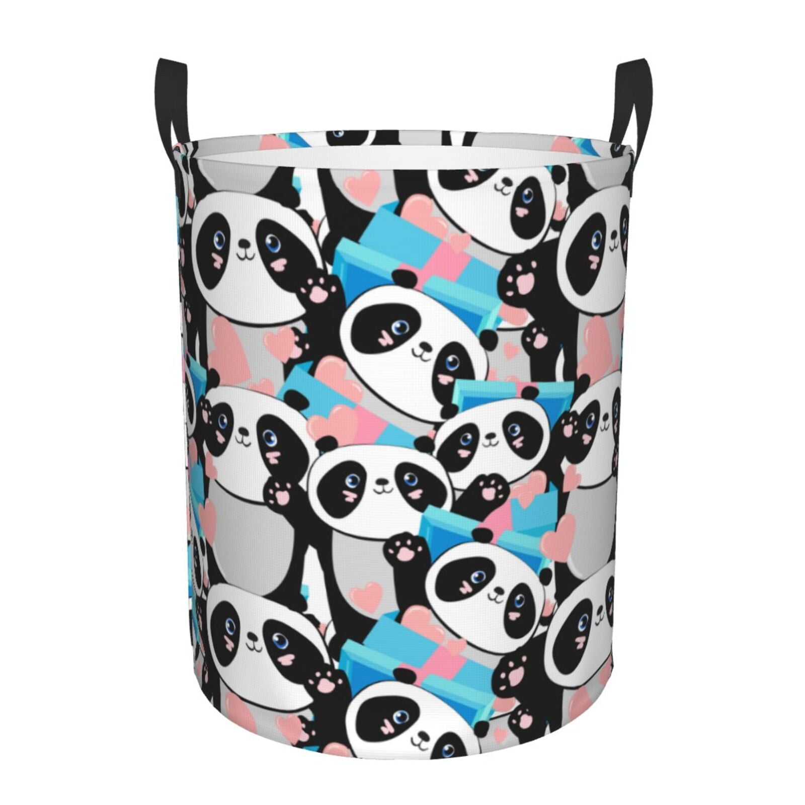 Laundry Basket, Panda Cute Pink Hearts Waterproof Laundry Hamper With ...