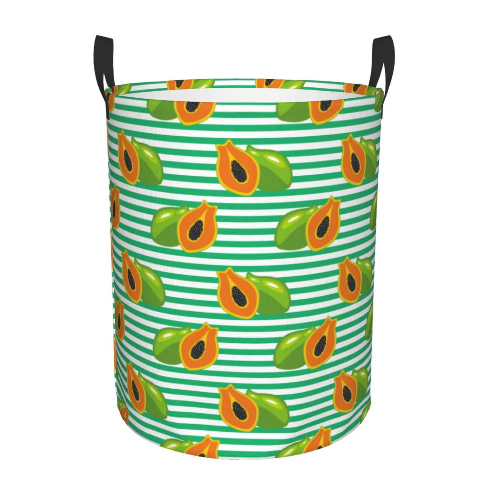 Laundry Basket, Papaya Pattern Stripe Waterproof Laundry Hamper With ...