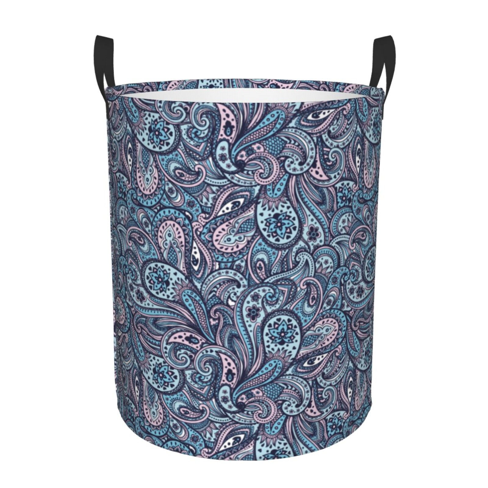 Laundry Basket, Persian-Inspired Floral Paisley Waterproof Laundry ...