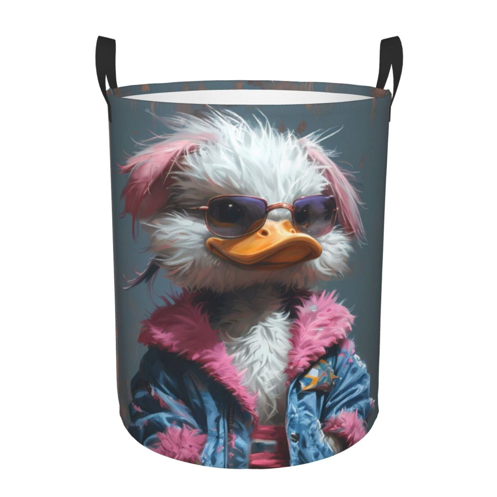 Laundry Basket, Pink Lady Duck Waterproof Laundry Hamper With Padded ...