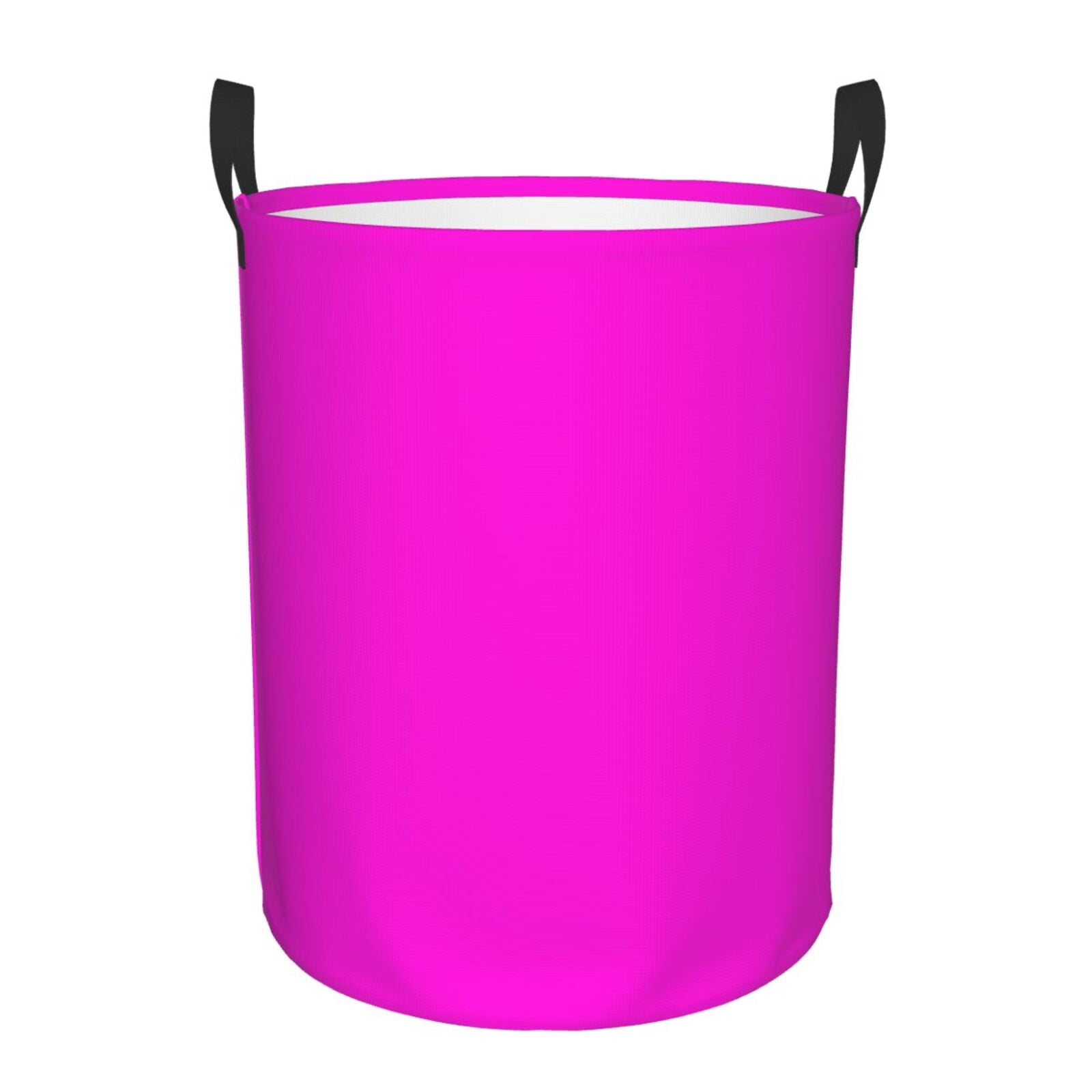 Laundry Basket, Pink Waterproof Laundry Hamper With Padded Handles ...