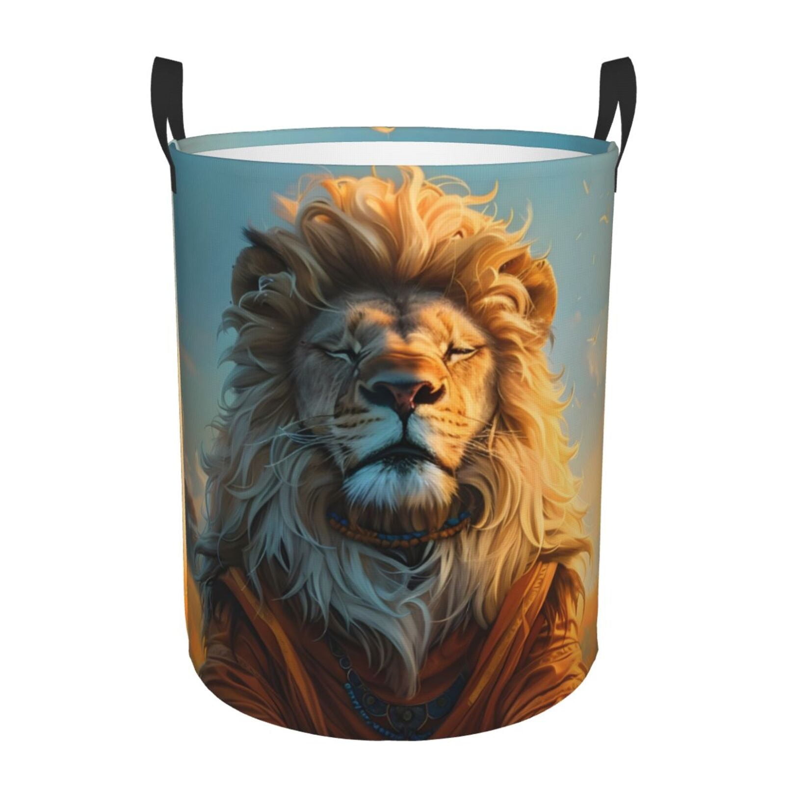 Laundry Basket, Prairie Meditating Lion Laundry Hamper Waterproof ...