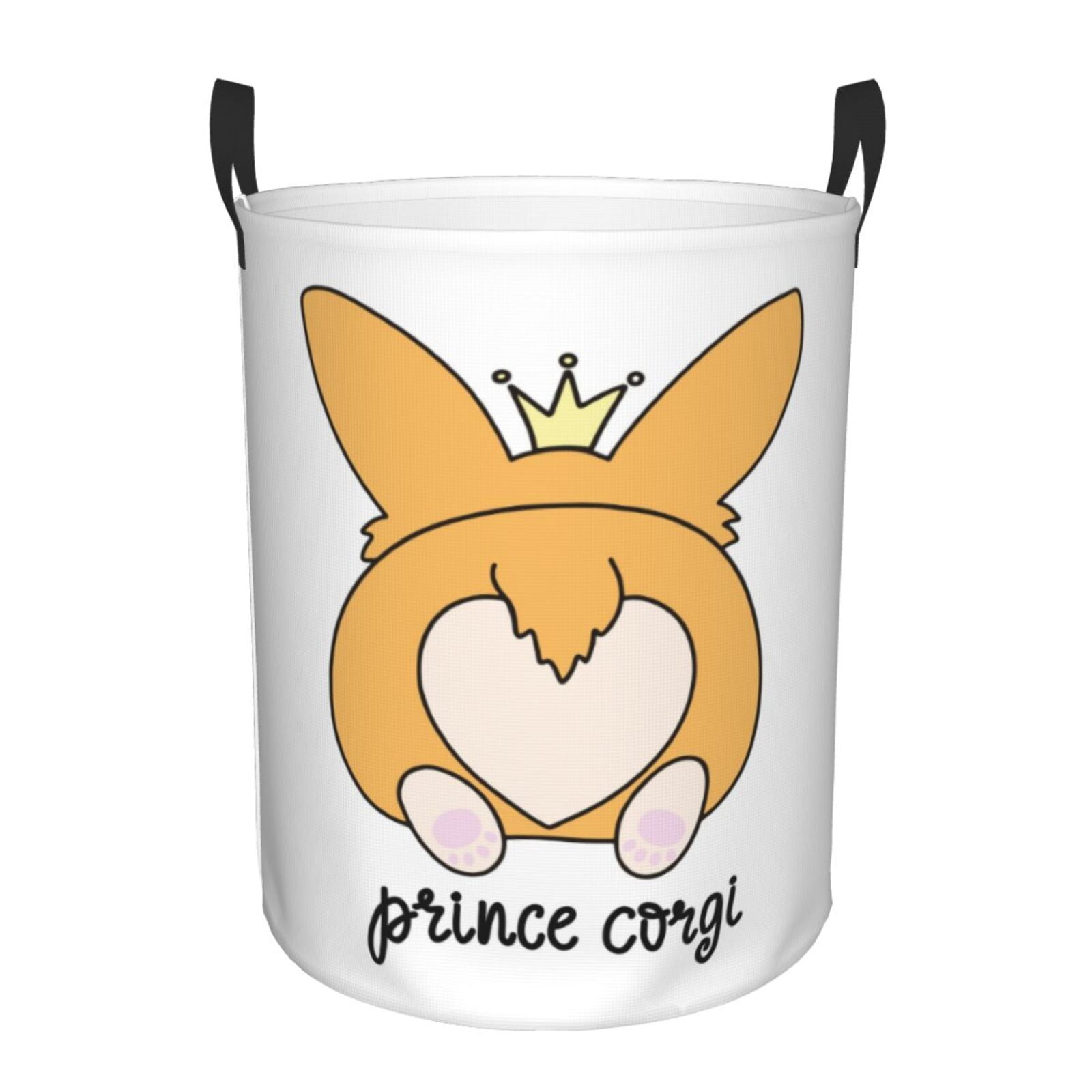 Laundry Basket, Prince Corgi Dog Waterproof Laundry Hamper With Padded ...