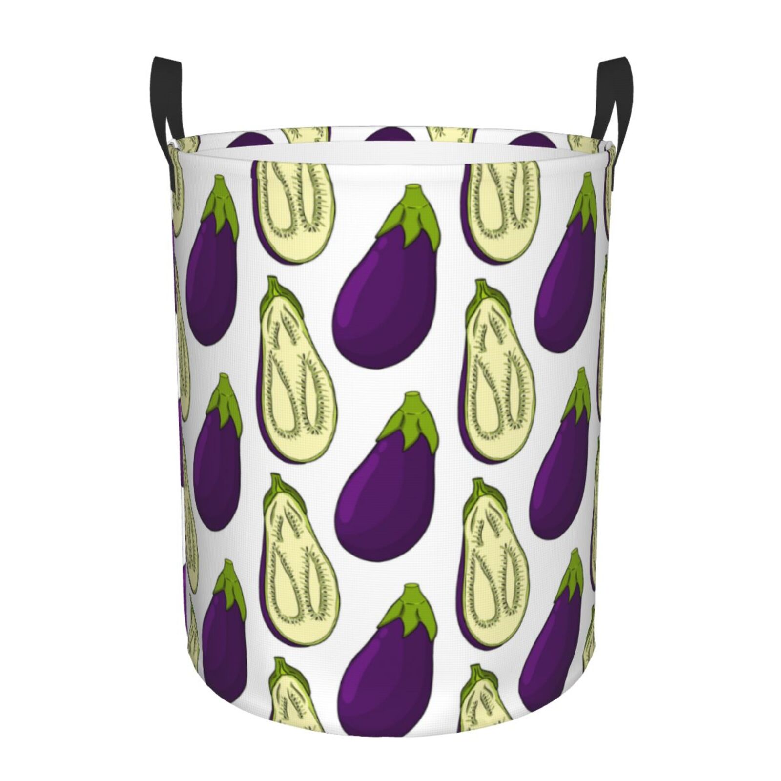 Laundry Basket, Purple Eggplant Waterproof Laundry Hamper With Handles ...
