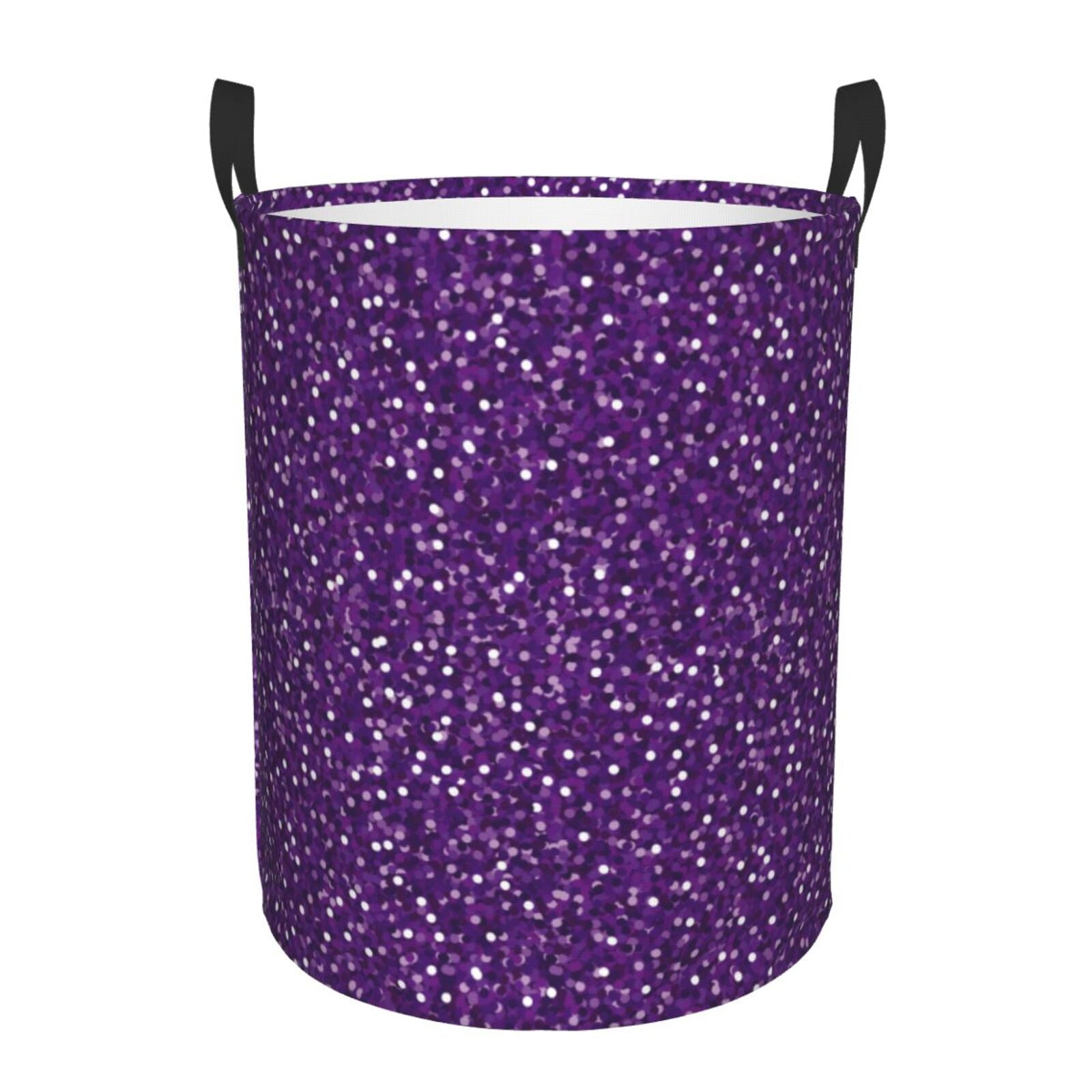 Laundry Basket, Purple Glitter Lightning Print Waterproof Laundry ...