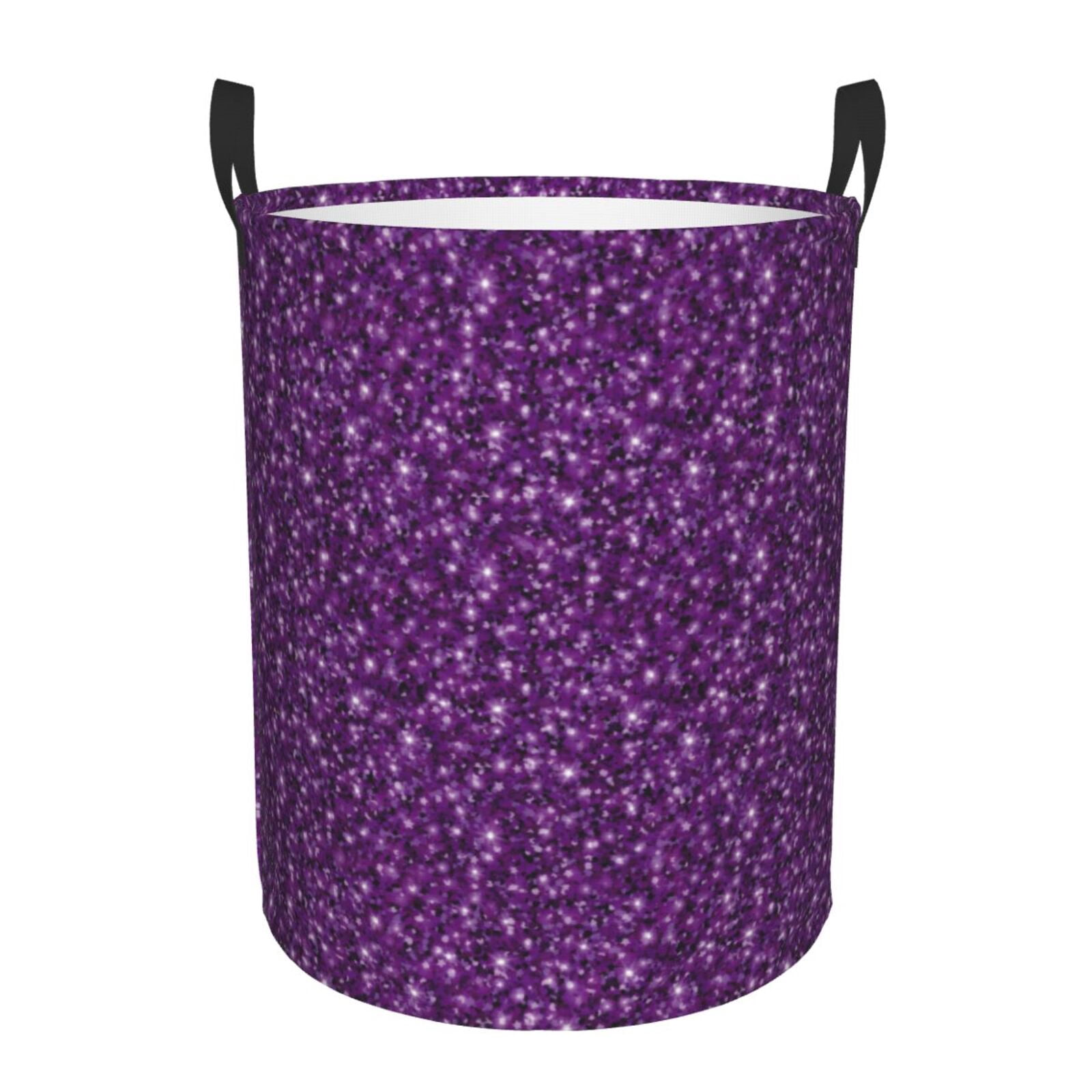 Laundry Basket, Purple Glitter Lightning Waterproof Laundry Hamper With ...