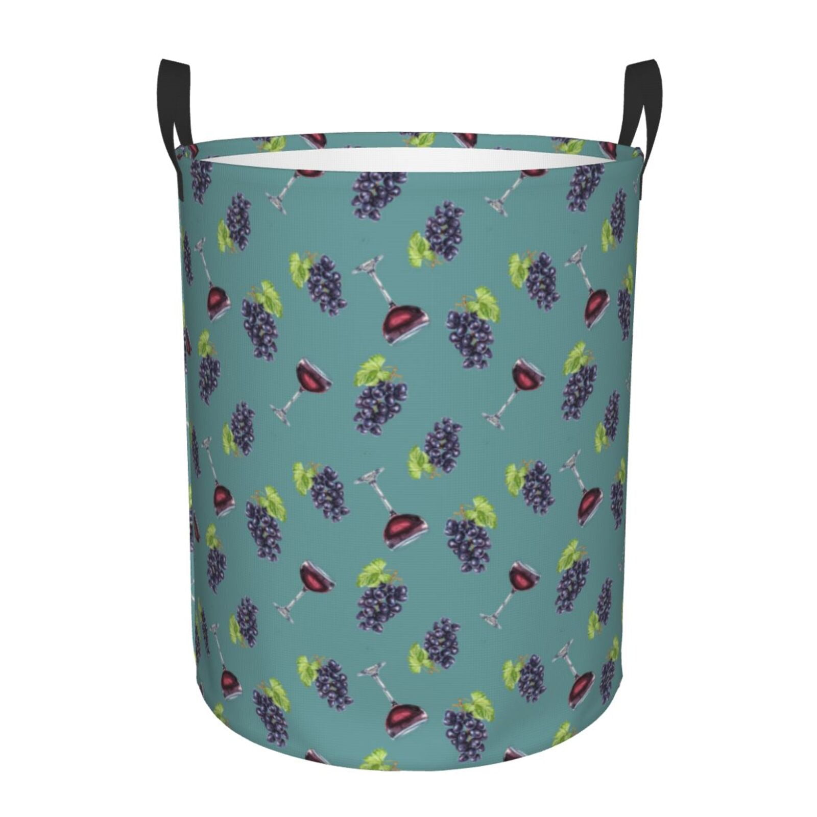 Laundry Basket, Purple Grapes Pattern Waterproof Laundry Hamper With ...